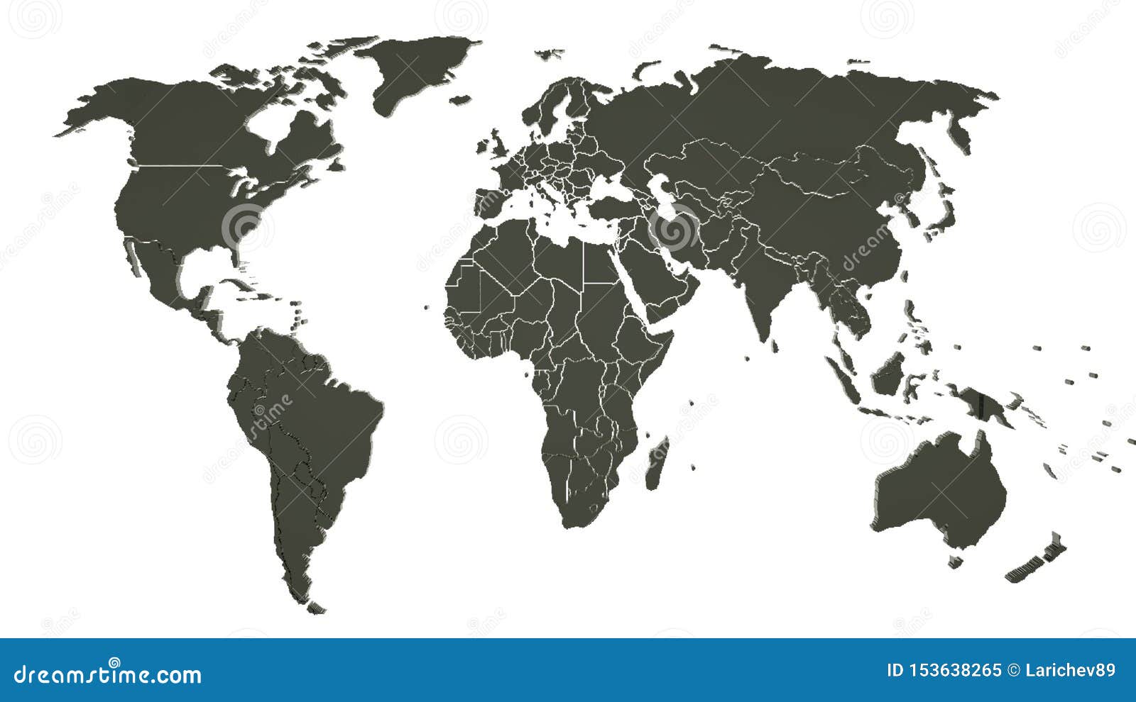 Loopable 3d Animation of a Black World Map on White Background ...