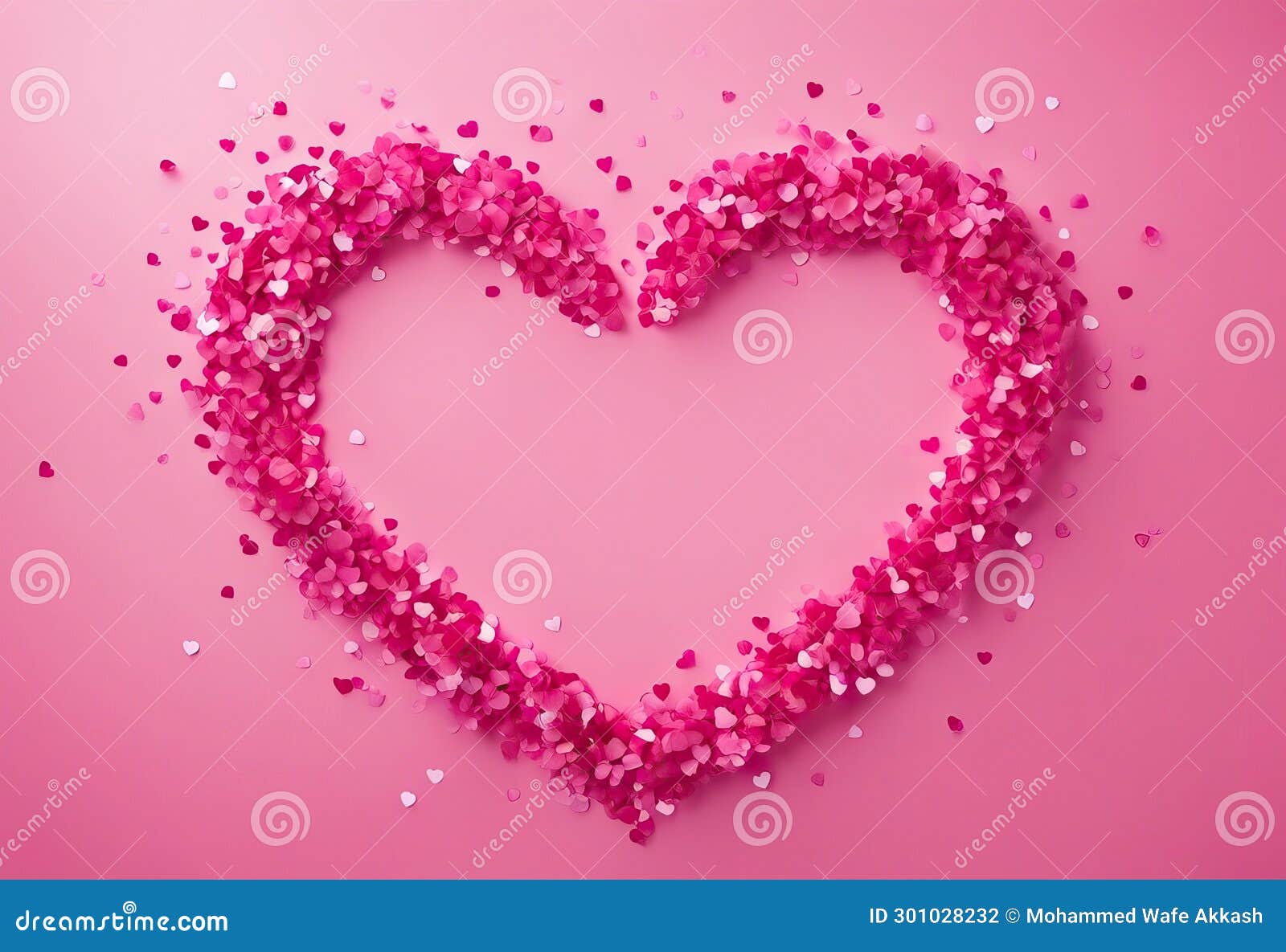 Loopable Love Frame - Pink Heart Shaped Confetti Forming a Header ...