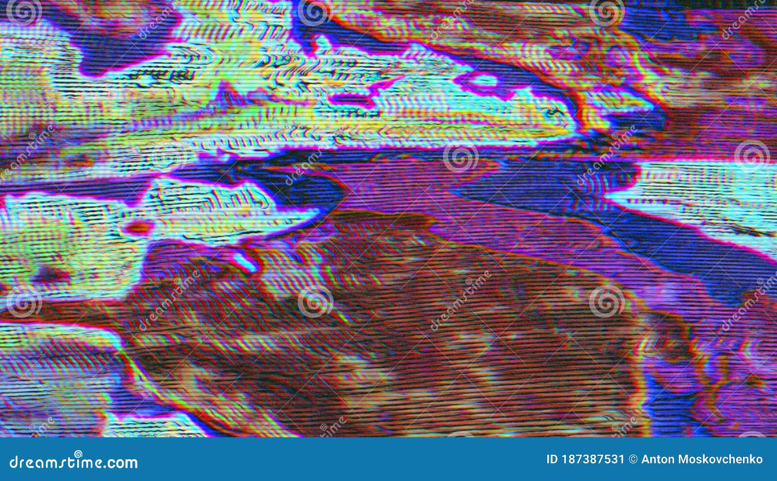 Loopable Spectral Texture. Damaged Vhs, Computer Data Error Effect, Abstract Noisy Flashes Stock ...