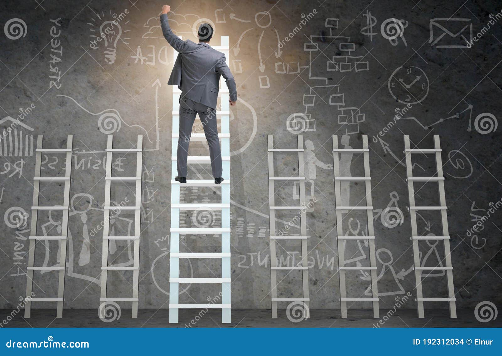 Loopbaanprogressie Met Verschillende Ladders Stock Foto - Image of ...