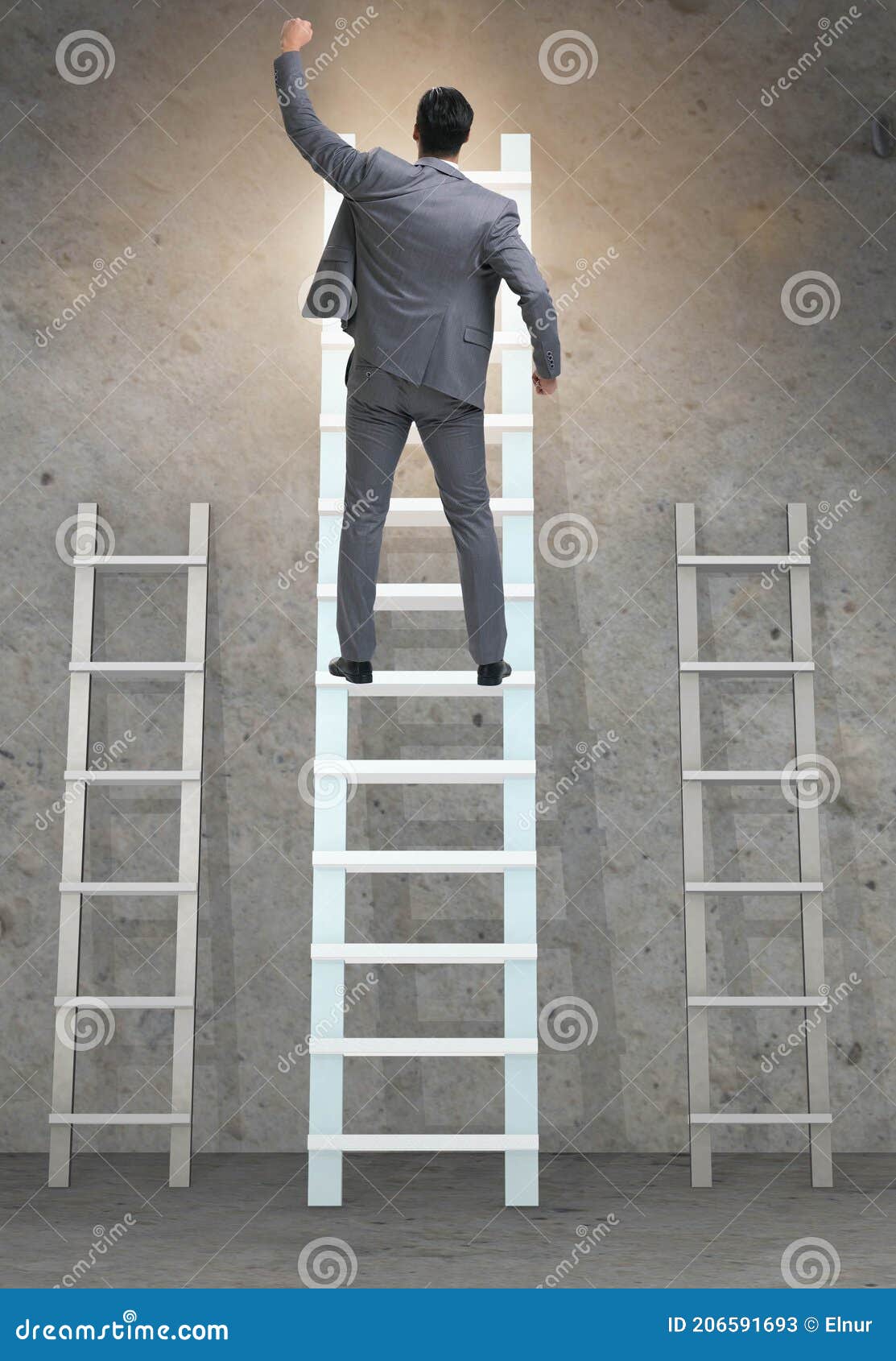 Loopbaanprogressie Met Verschillende Ladders Stock Afbeelding - Image ...