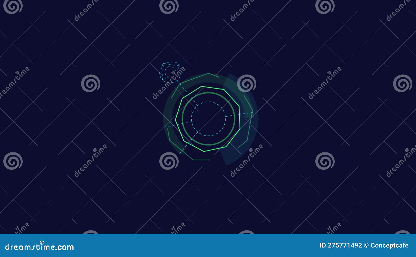 Looped Animation of Thin Solid and Dashed Lines HUD Element. Stock ...