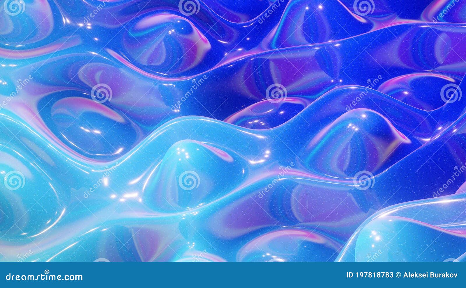 Looped Festive Liquid BG in 4k. Abstract Wavy Pattern on Bright Glossy ...