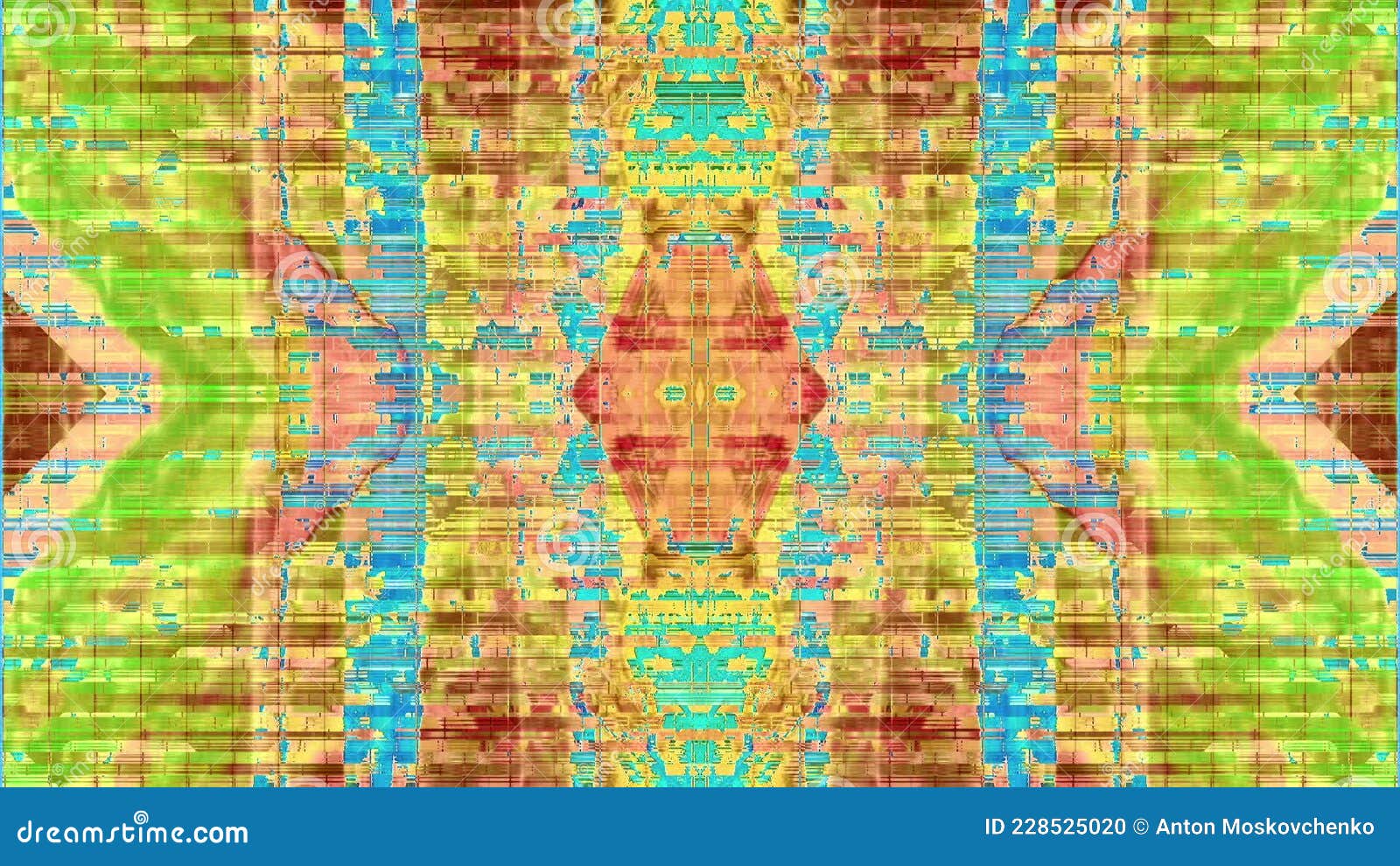 Looped Mirrored Polychrome Texture. Old Damaged Computer Effect,. Stock ...