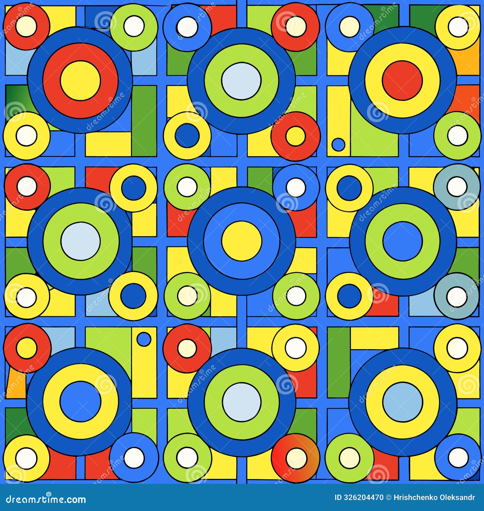 A Looped Texture Consisting of Rectangles and Circles of Different ...
