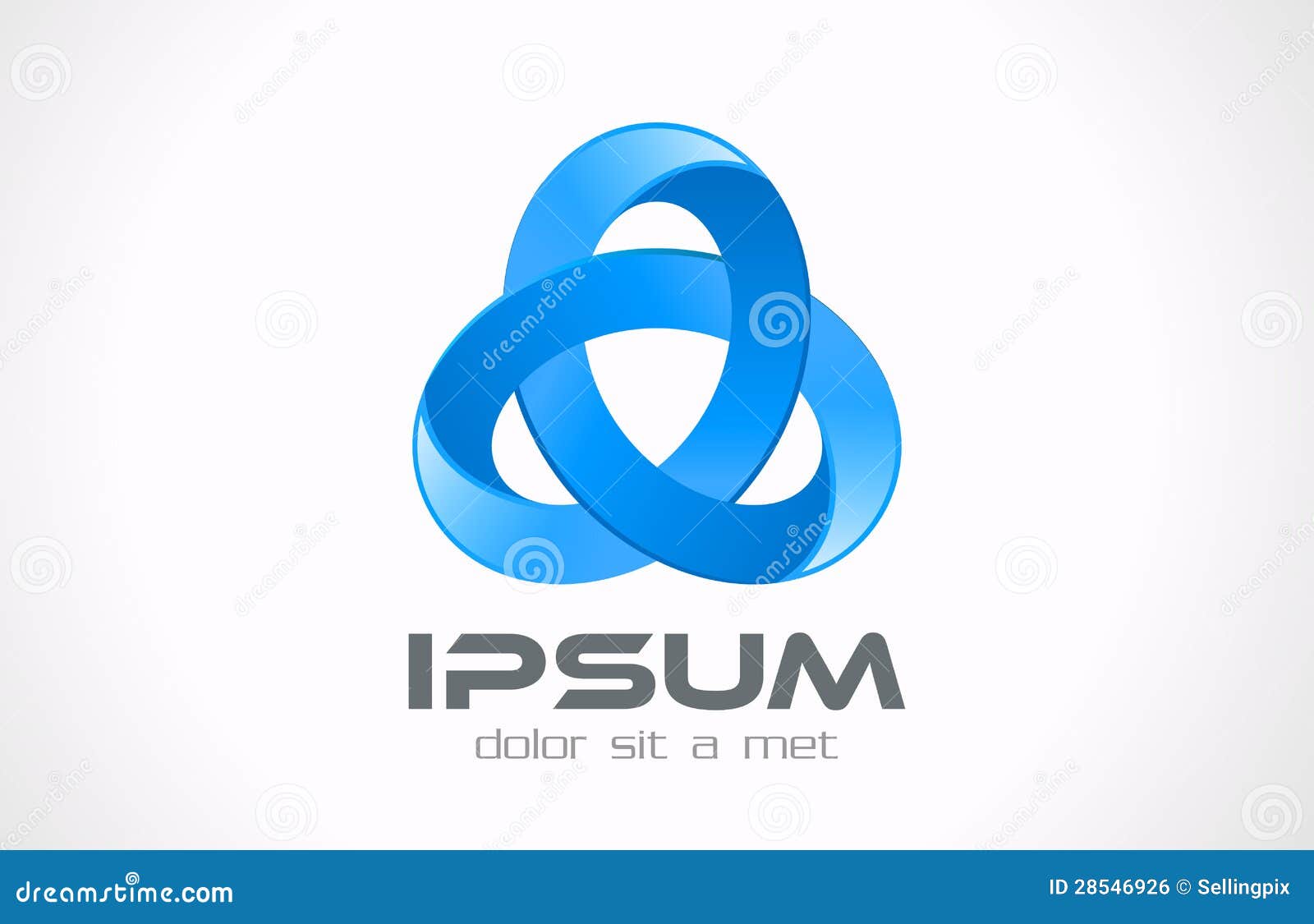 Looped Triangle Abstract Logo. Stock Vector - Illustration of vector ...