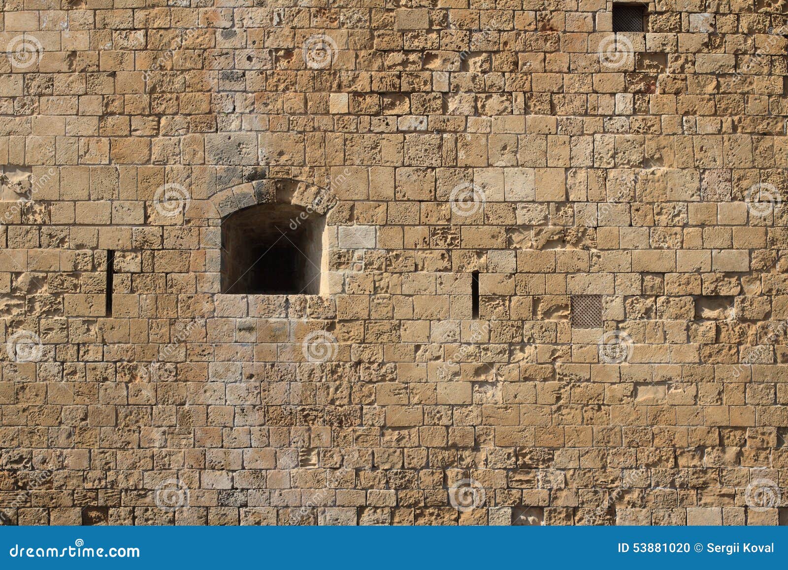 Loophole in Castle Close-up. Cyprus Paphos Stock Photo - Image of ...