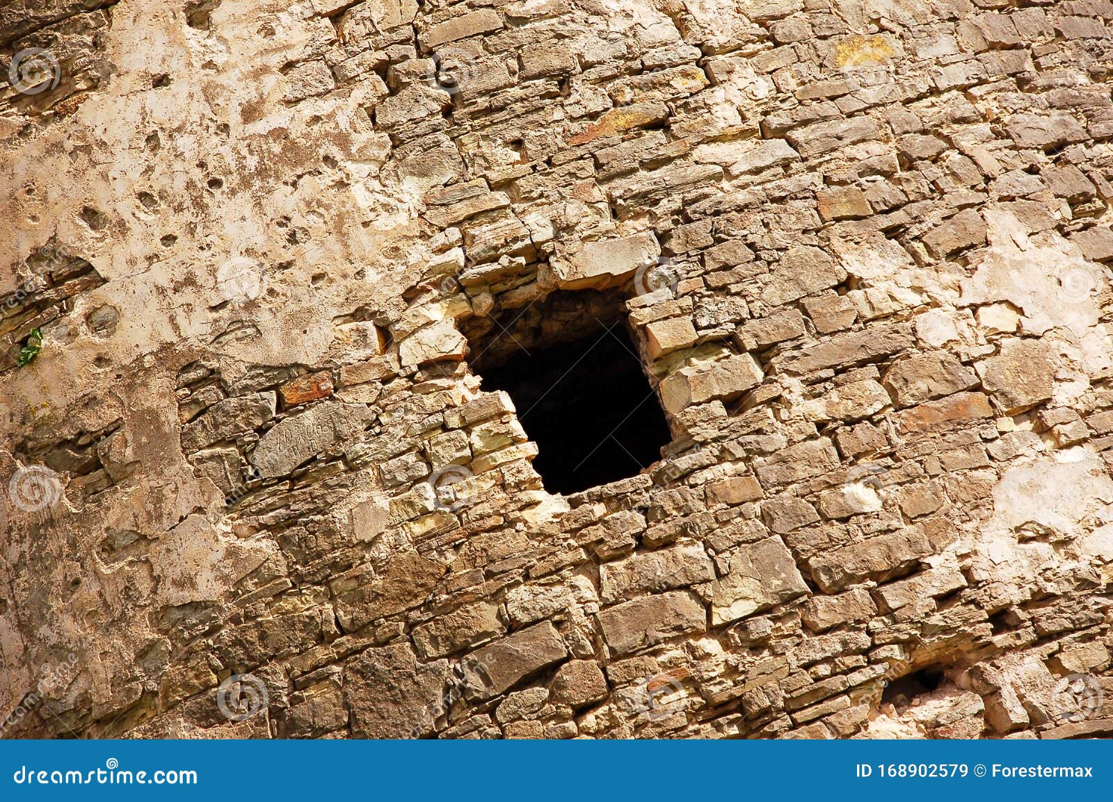 Loophole in the wall stock image. Image of ancient, construction ...
