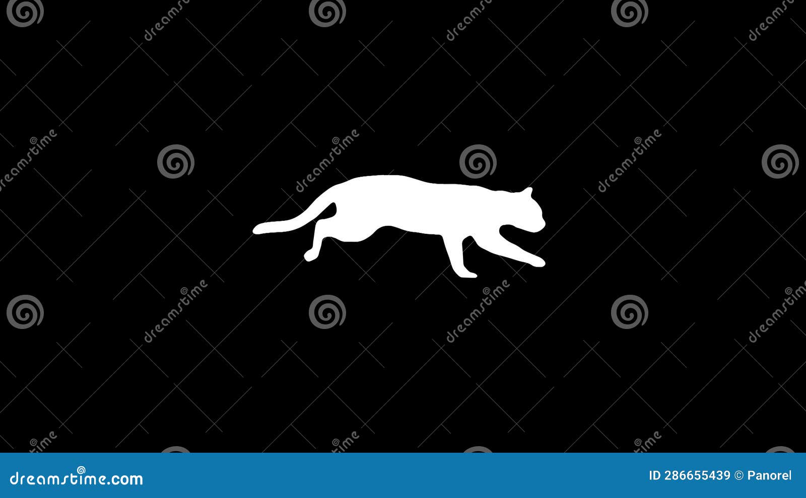 A Looping Animation of a Running Cat Silhouette. Stock Video - Video of ...