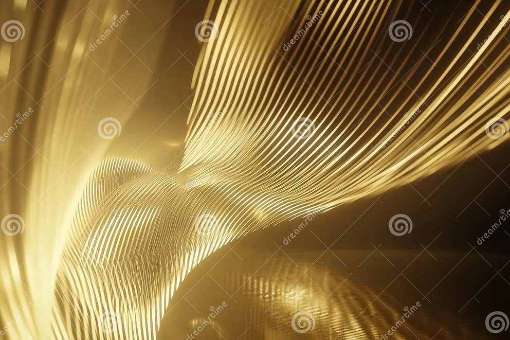 Looping Animation of Smooth Flowing Lines in Gold, Continuously ...