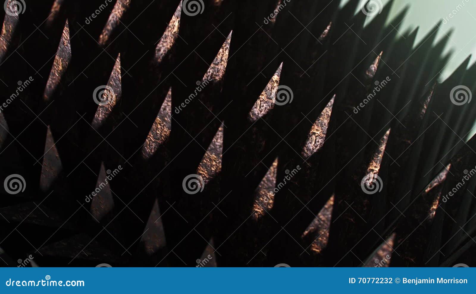 Looping Array of Scary Spikes Under Dramatic Lighting, Version 4 Stock ...