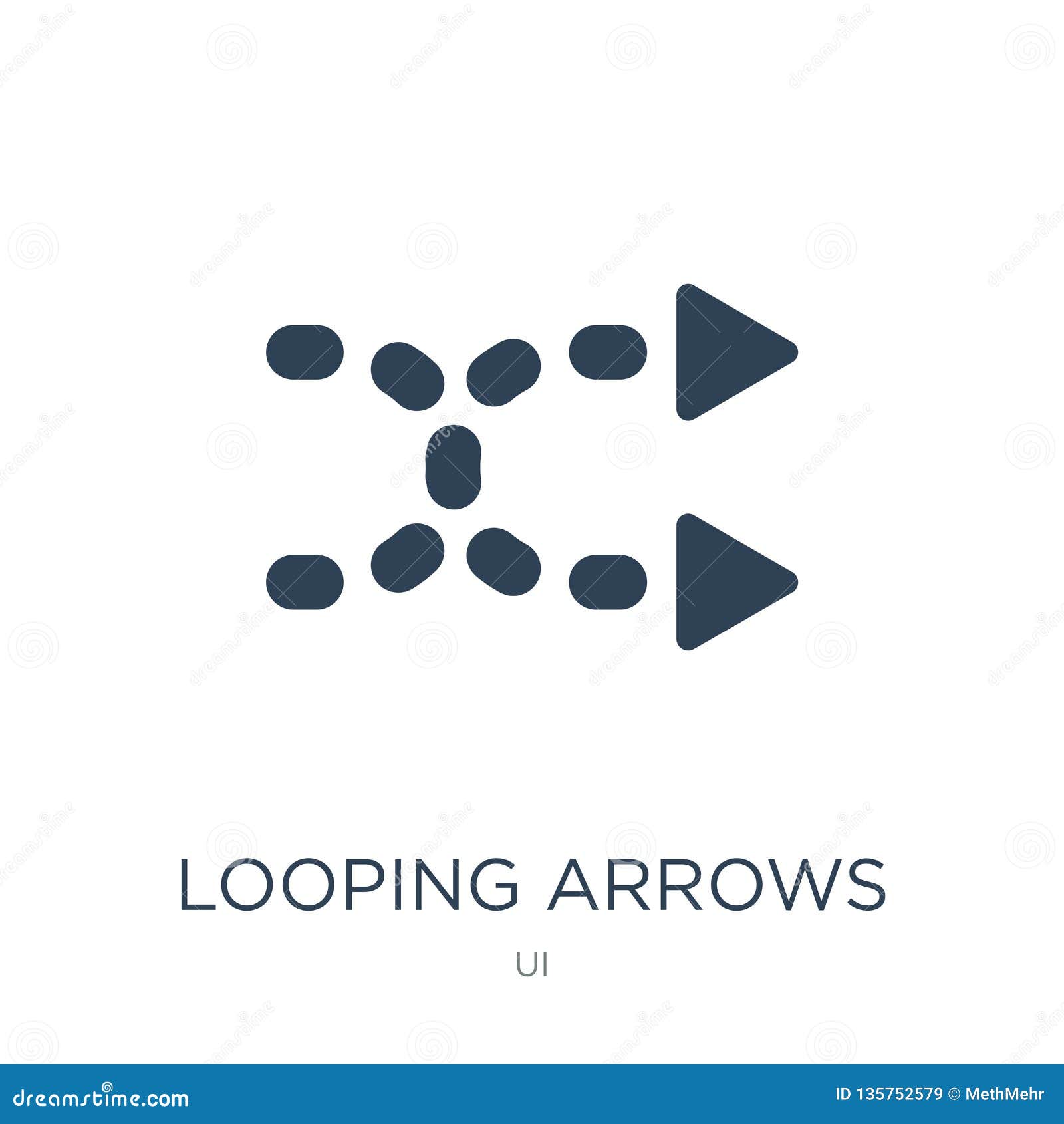 Looping Arrows With Broken Line Icon On White Background. Simple ...