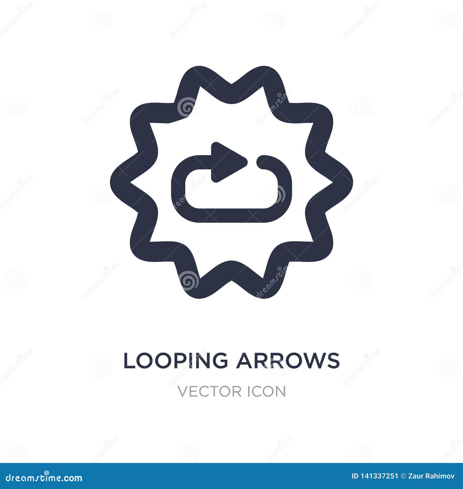 Looping Arrows Vector Icon On White Background. Flat Vector Looping ...