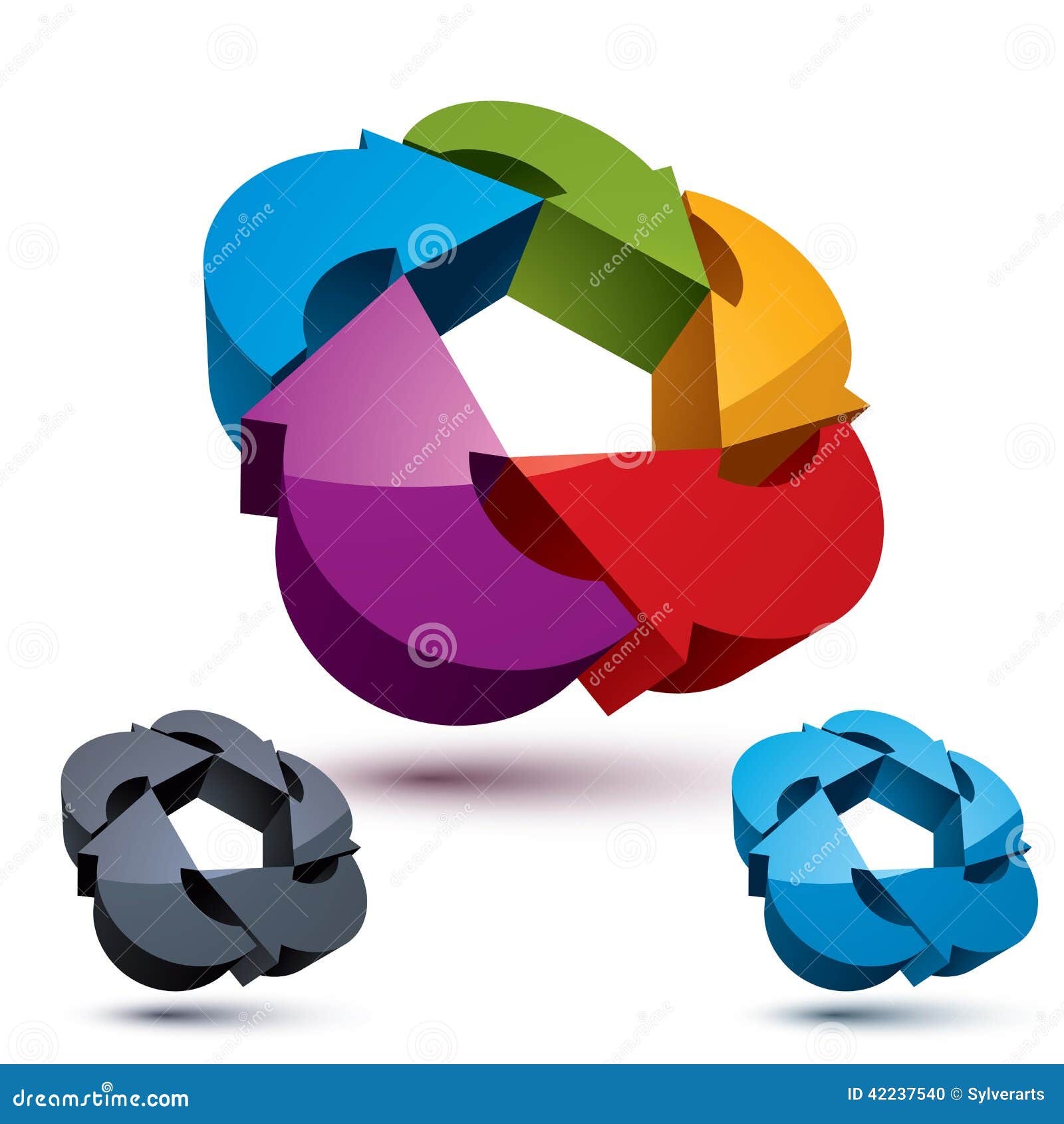 Looping Arrows Vector Abstract Symbol, Conceptual Special Made 3 Stock ...