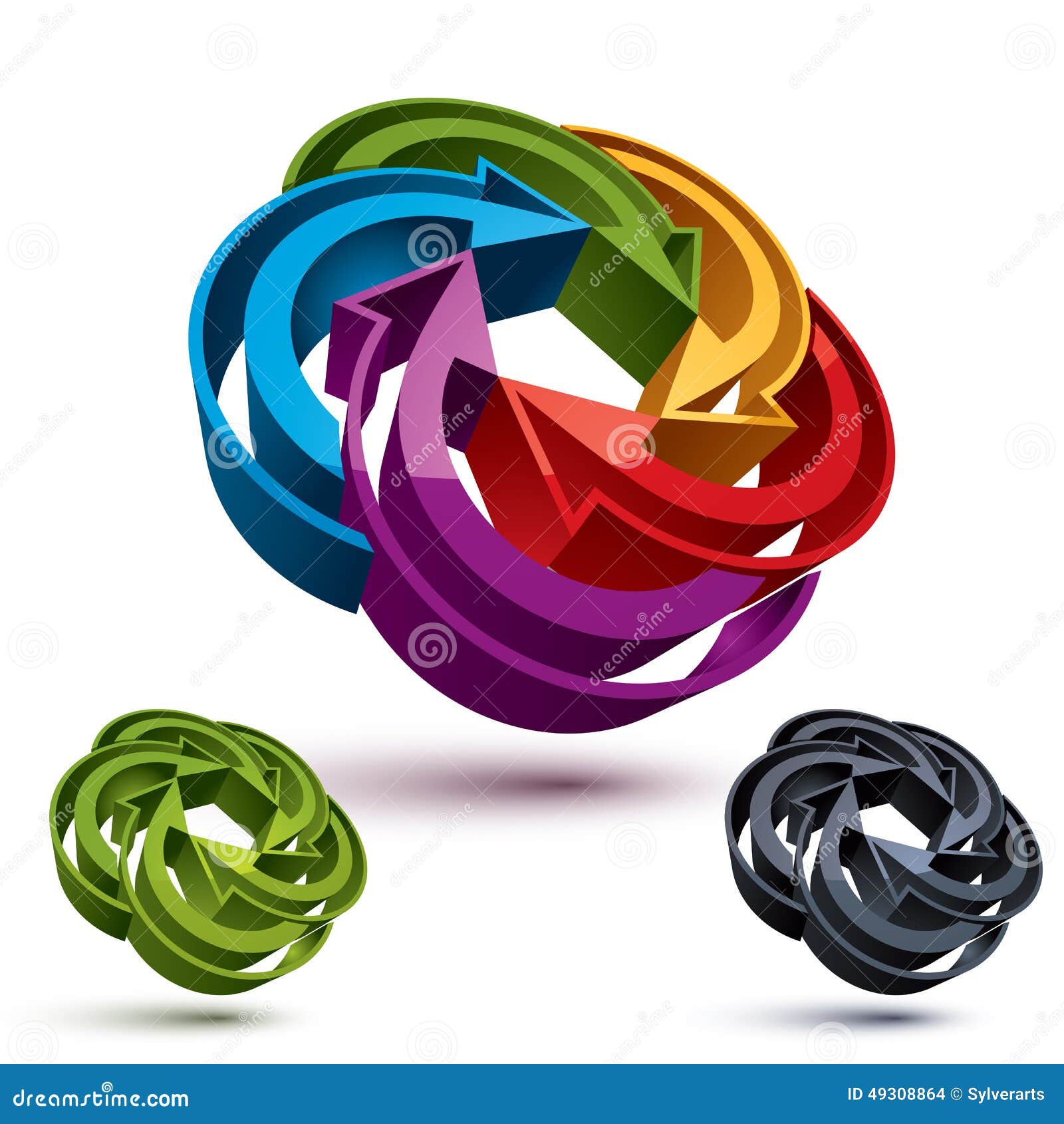 Looping Arrows Vector Abstract Symbol, Conceptual Special Made 3 Stock ...