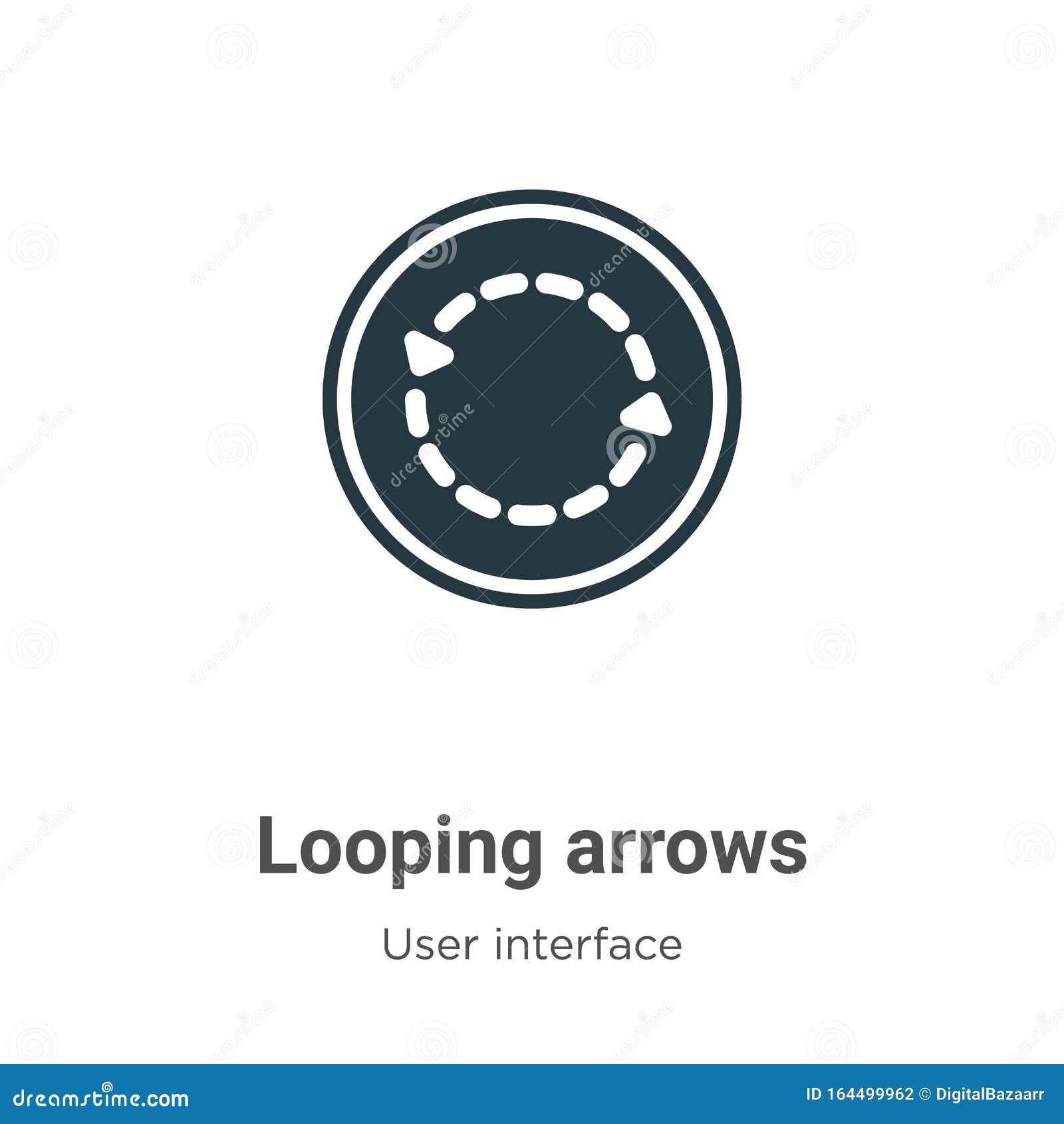 Looping Arrows Vector Icon On White Background. Flat Vector Looping ...