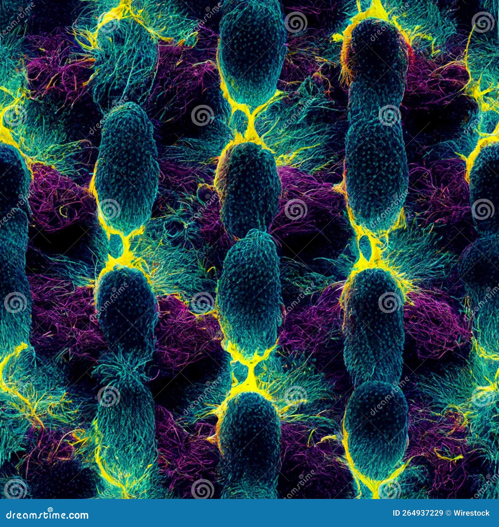Looping Digital Artwork of Microbes Isolated on a Black Background ...