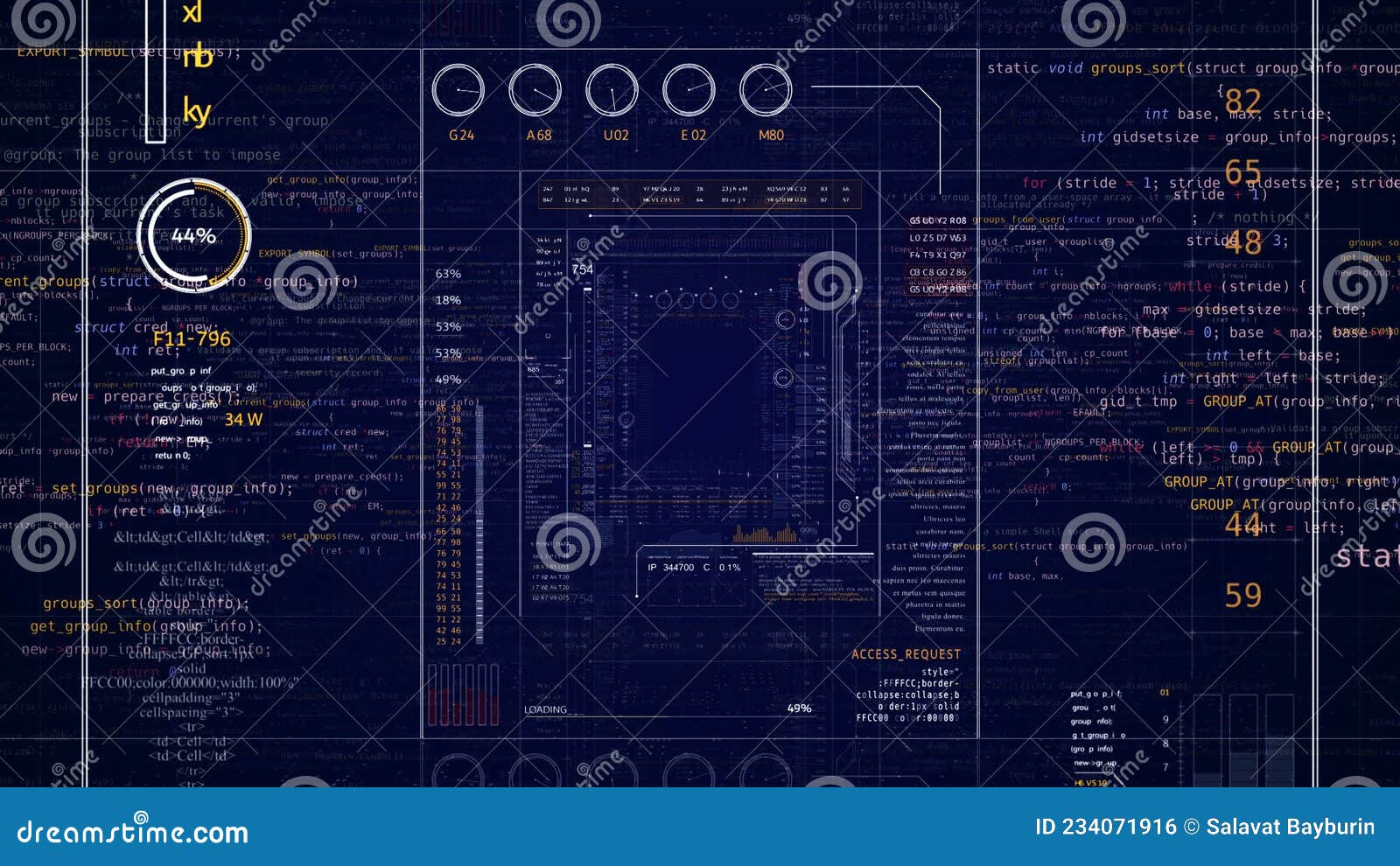 HUD Displays.8 Sec.the Camera Follow through the Seamless Animated HUD ...