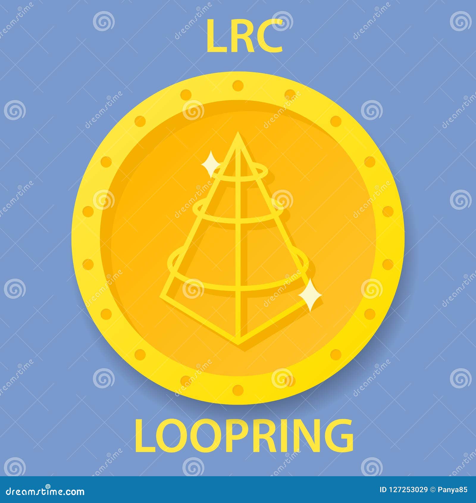 Loopring Coin Cryptocurrency Blockchain Icon. Virtual Electronic ...