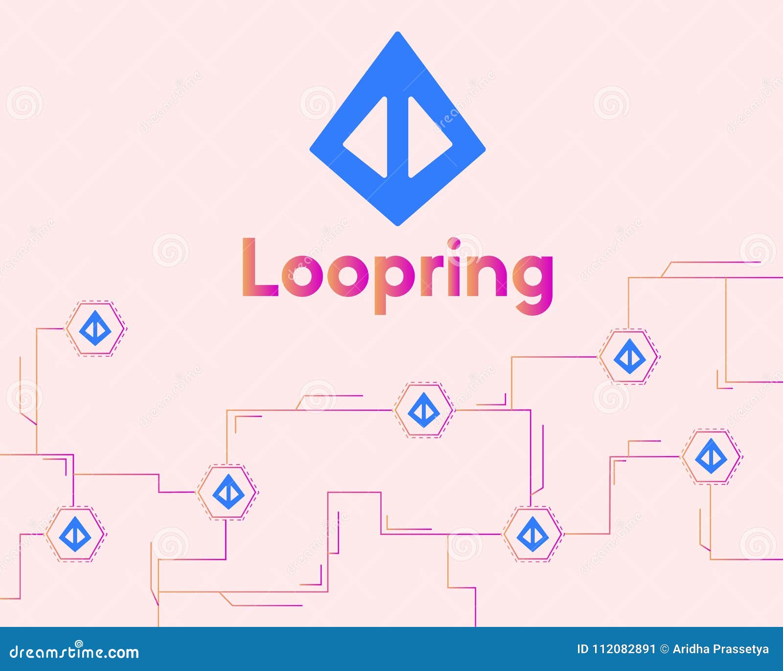 Loopring LRC Cryptocurrency Token Symbol Of The DeFi Project In Circle With PCB Tracks On Gold ...