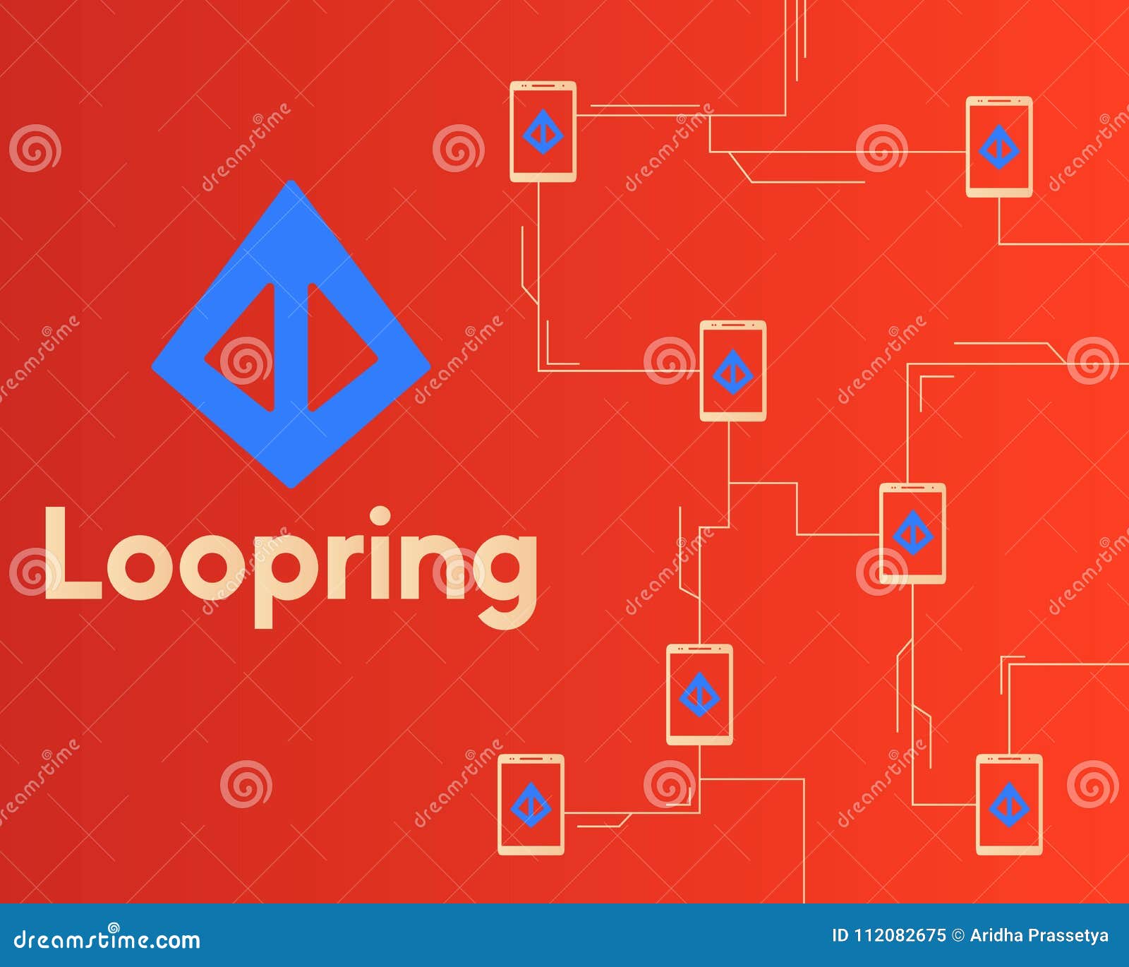 Loopring Cryptocurrency Connected Style Background Editorial Image ...
