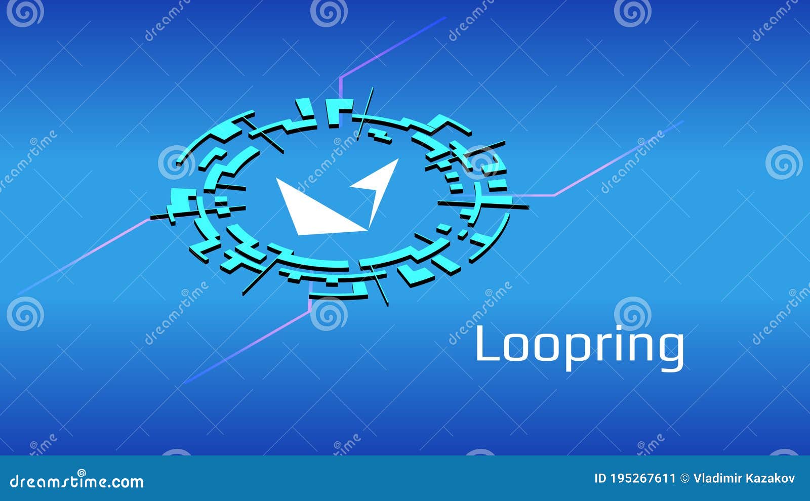 Loopring LRC Isometric Token Symbol Of The DeFi Project In Digital ...