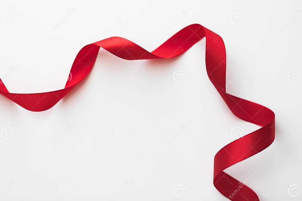 Loops of Red Ribbon on Gray Text Place Stock Photo - Image of elegant ...
