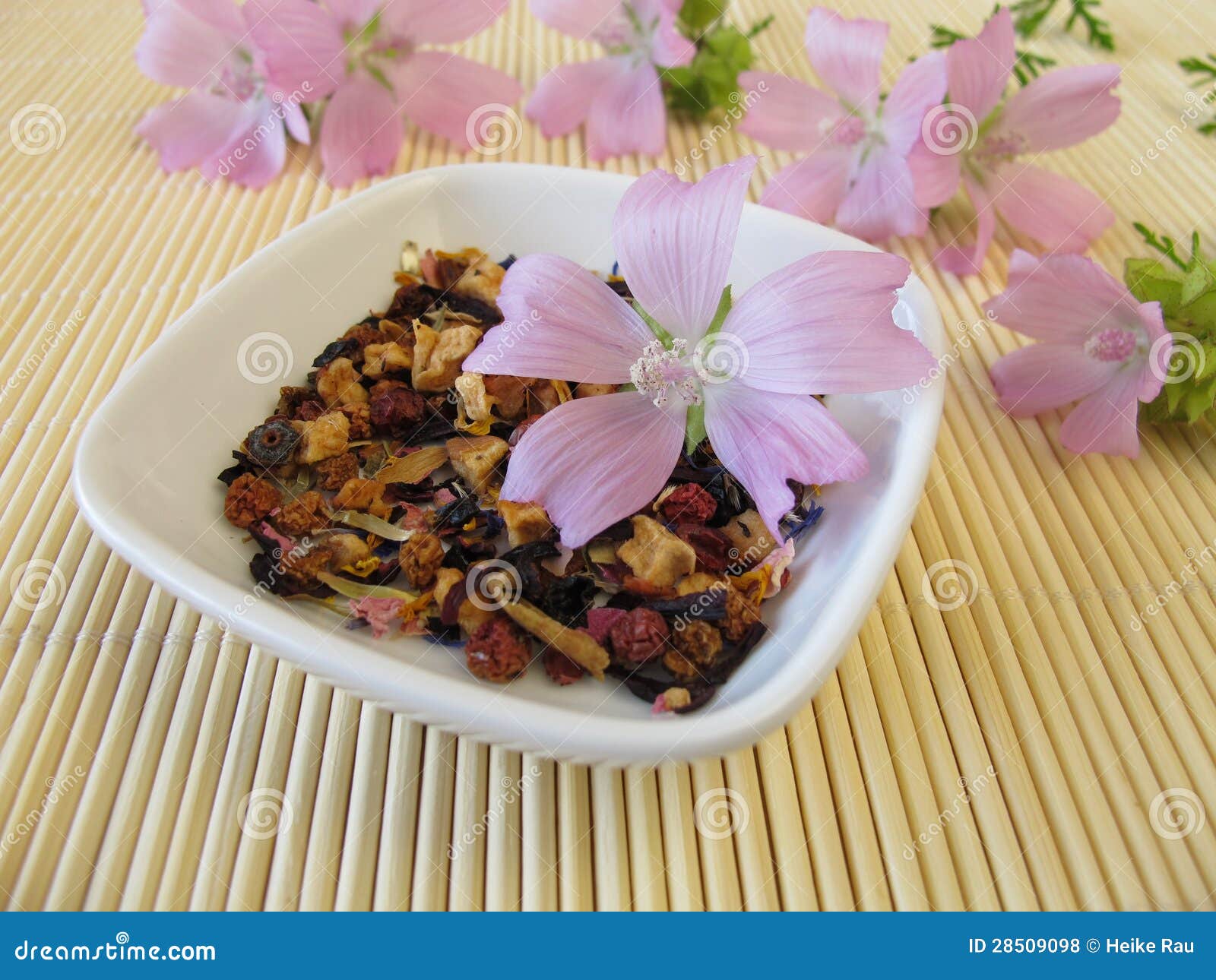 Loose Fruit Tea with Mallow Flowers Stock Photo - Image of cheeses ...