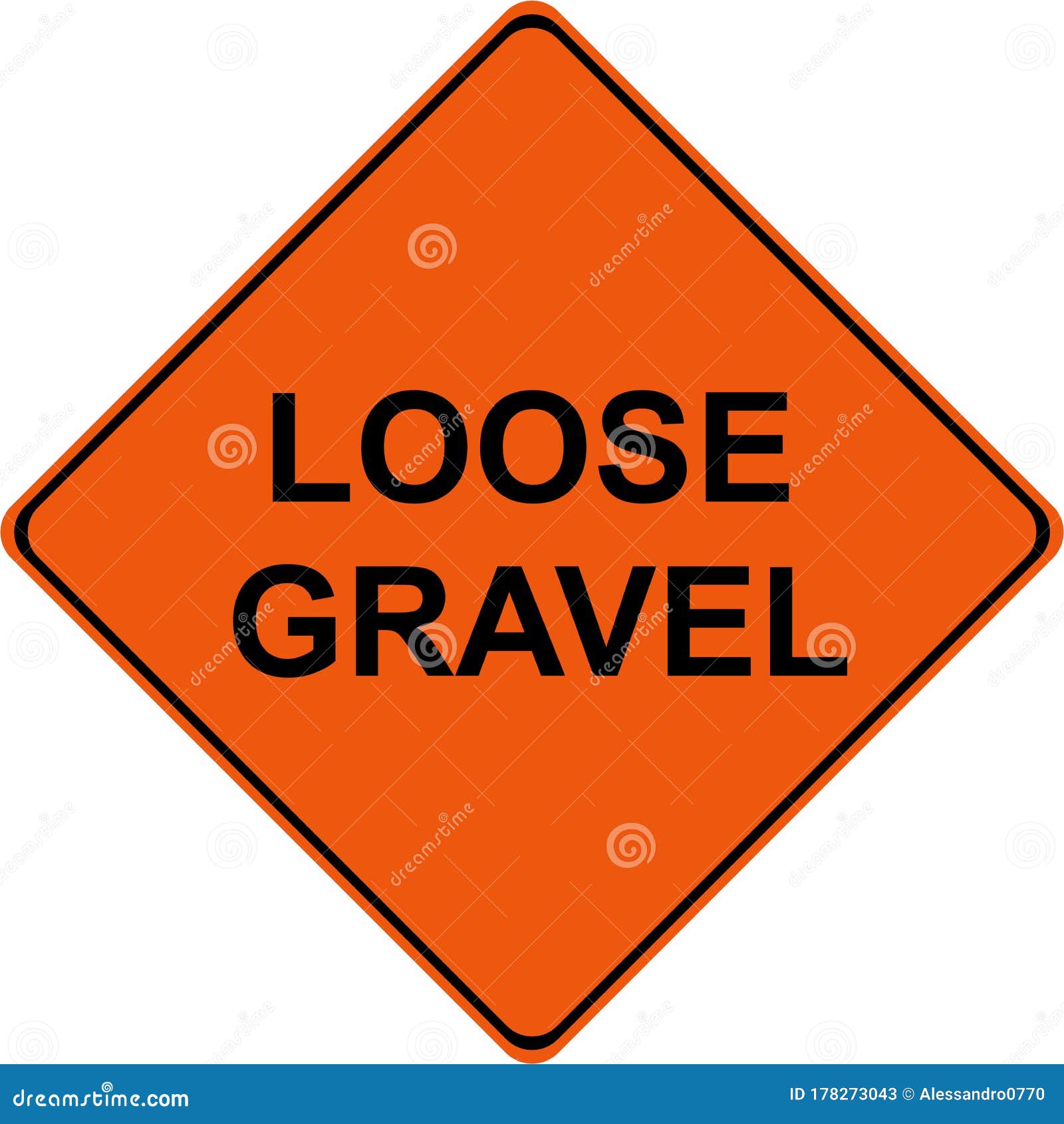 Loose Gravel warning sign stock illustration. Illustration of symbol ...