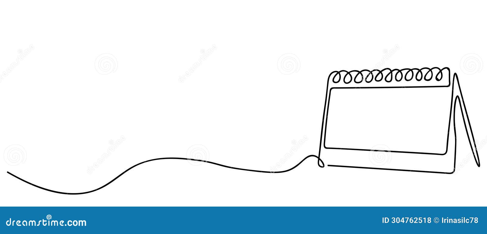 Loose-leaf Calendar Continuous Line Drawing. Organizer Concept Stock ...