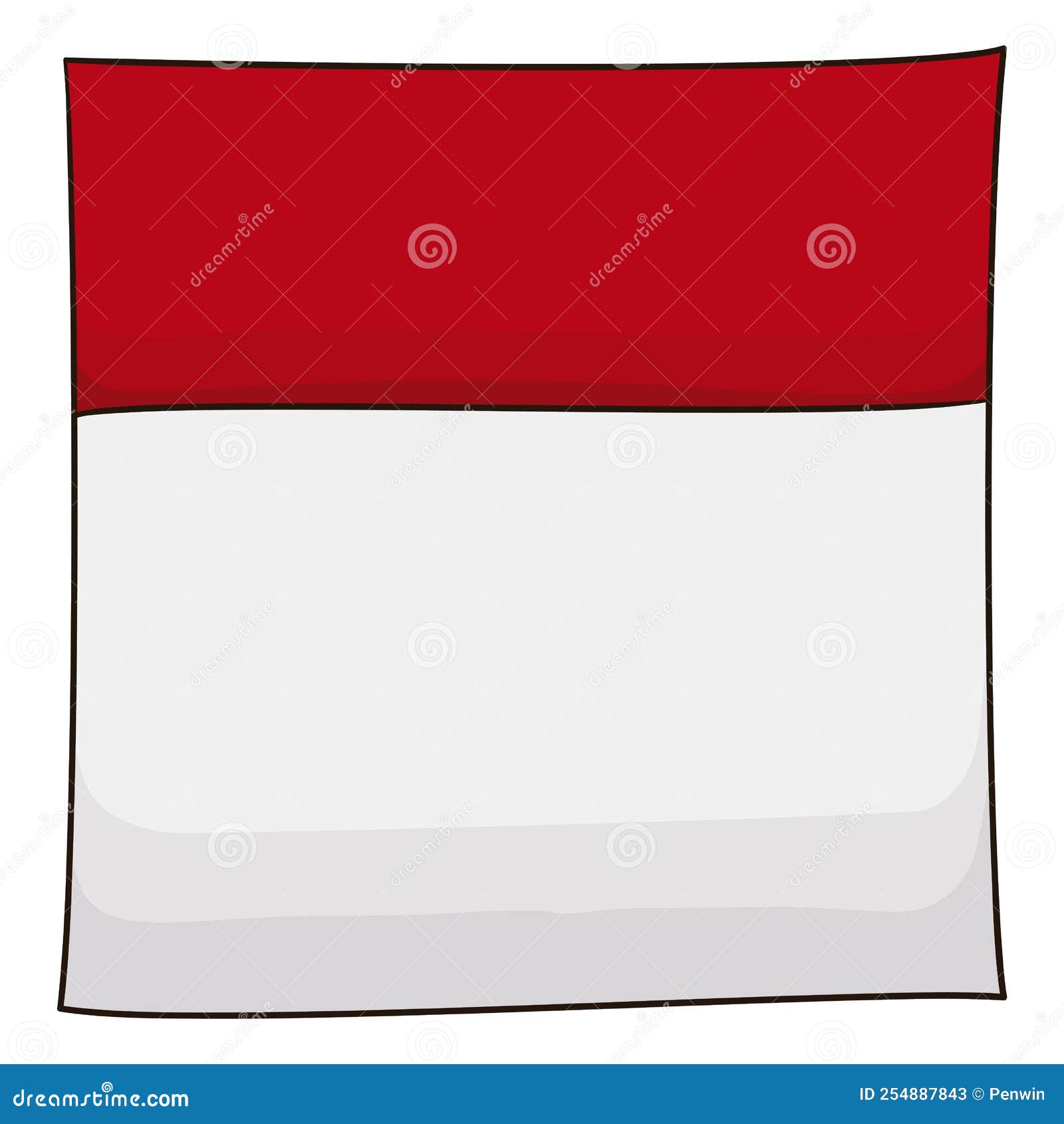 Loose-leaf Calendar with Empty Space in Cartoon Style, Vector ...