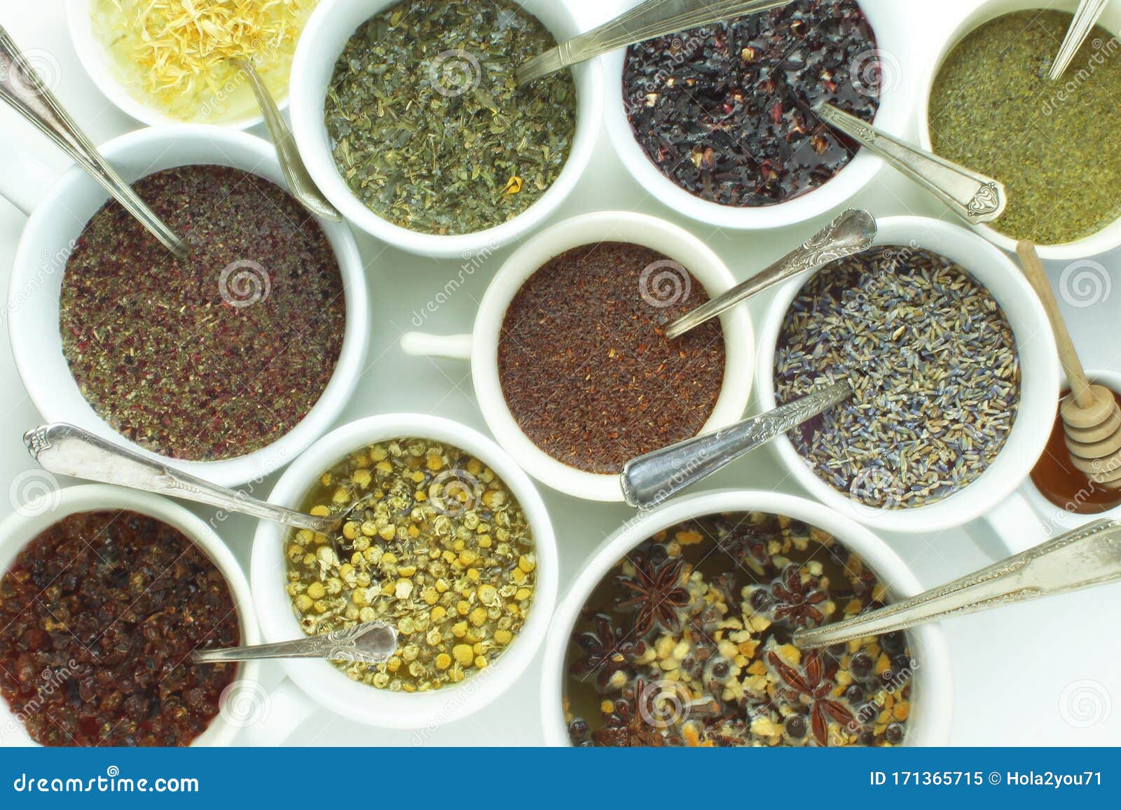 Loose leaf tea varieties stock image. Image of hibiscus - 171365715