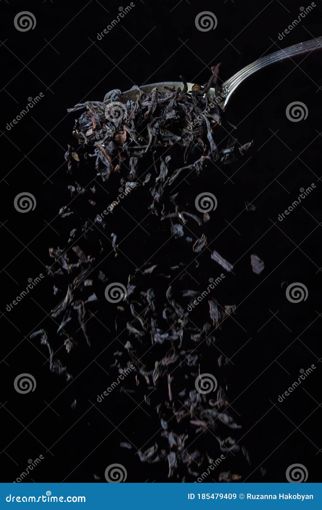 Loose Tea on a Black Background Stock Image - Image of abstract, macro ...