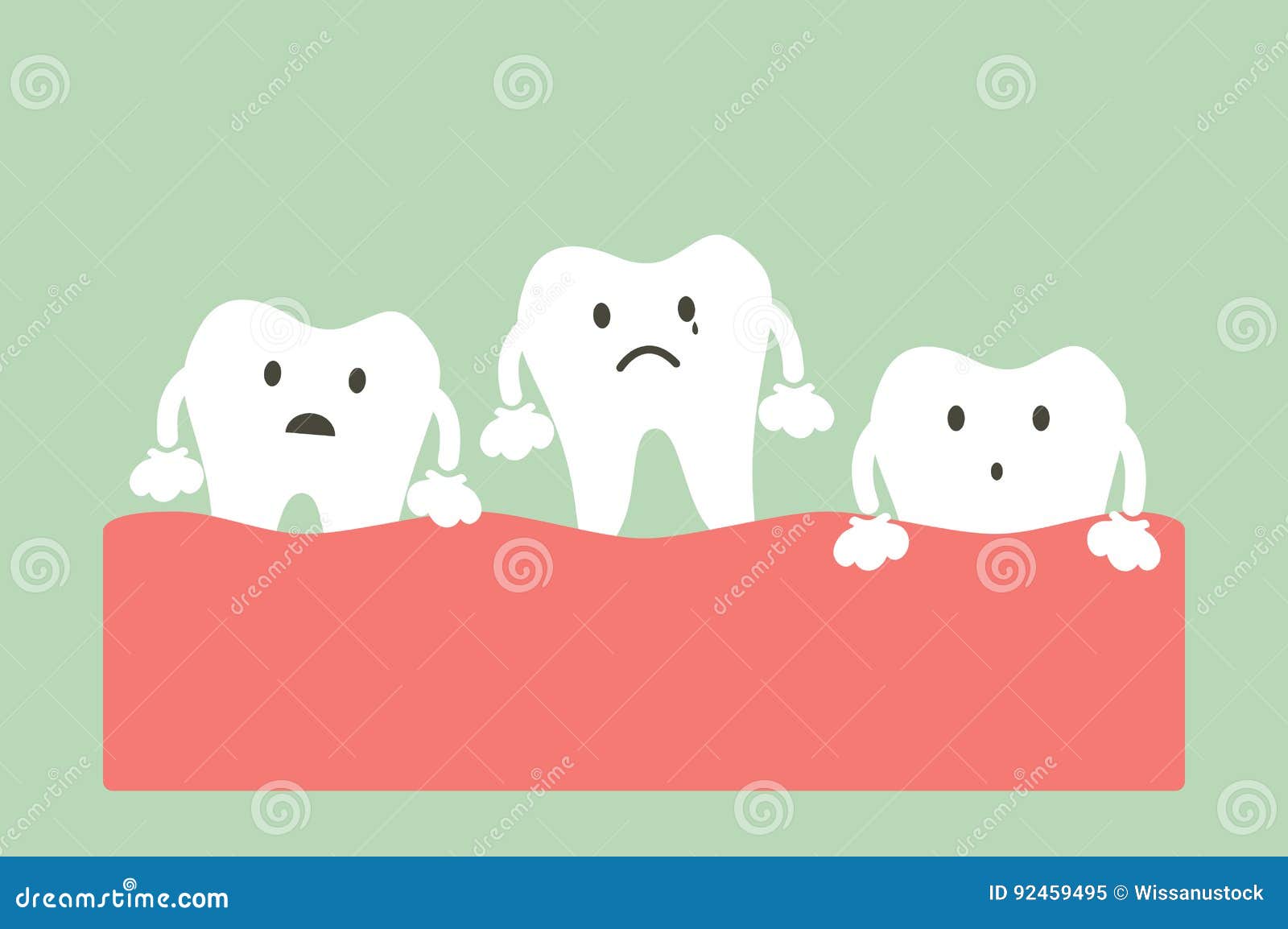 Tooth Loose LineColor Cartoon Vector | CartoonDealer.com #123723285