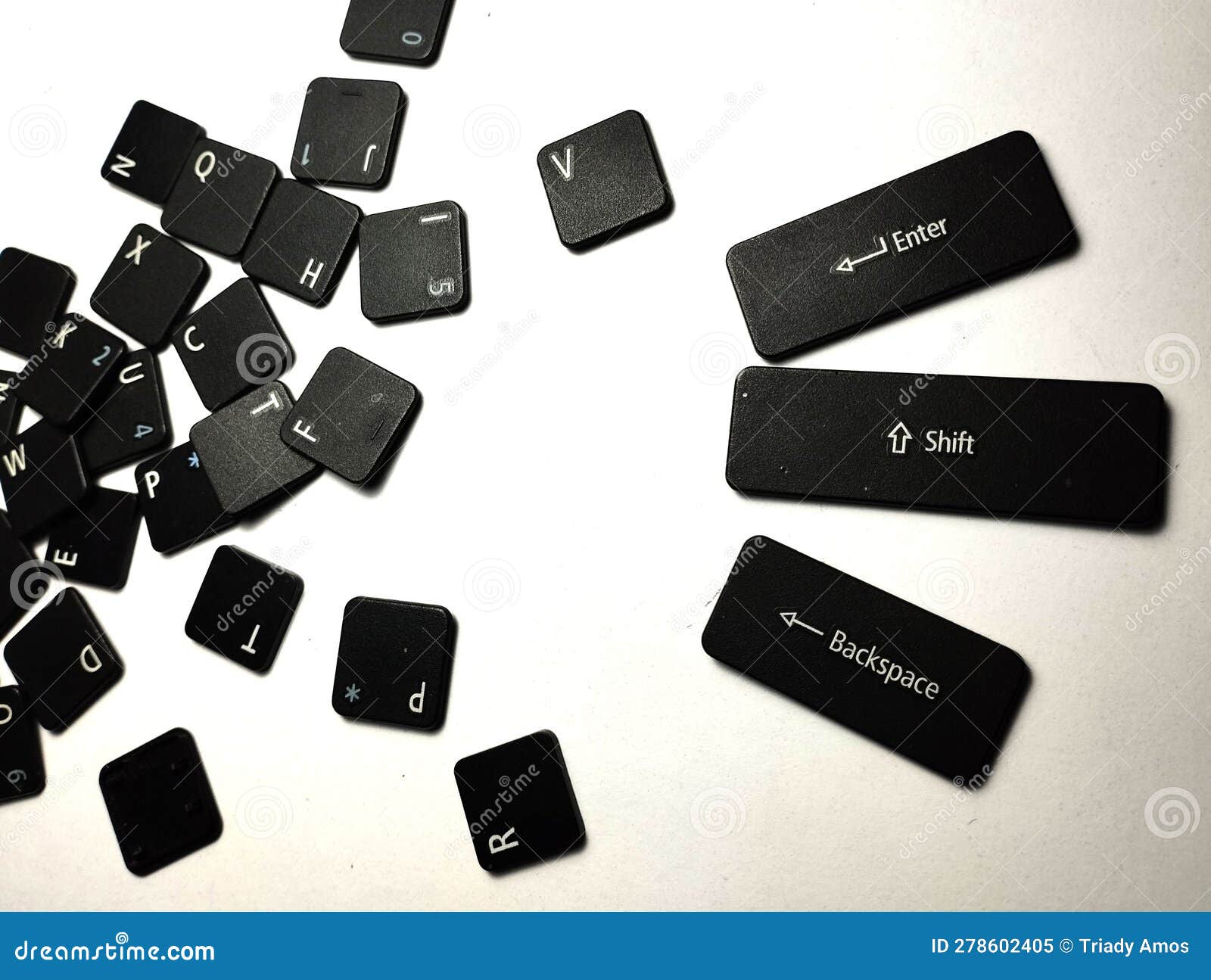 Loosely Scattered Keyboard Keys and Function Keys of a Laptop Computer ...