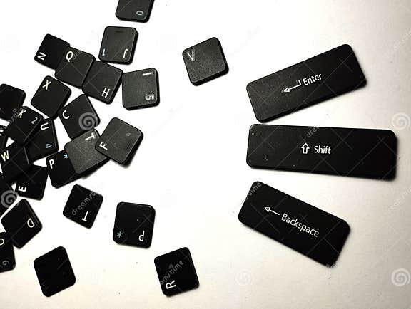 Loosely Scattered Keyboard Keys and Function Keys of a Laptop Computer ...