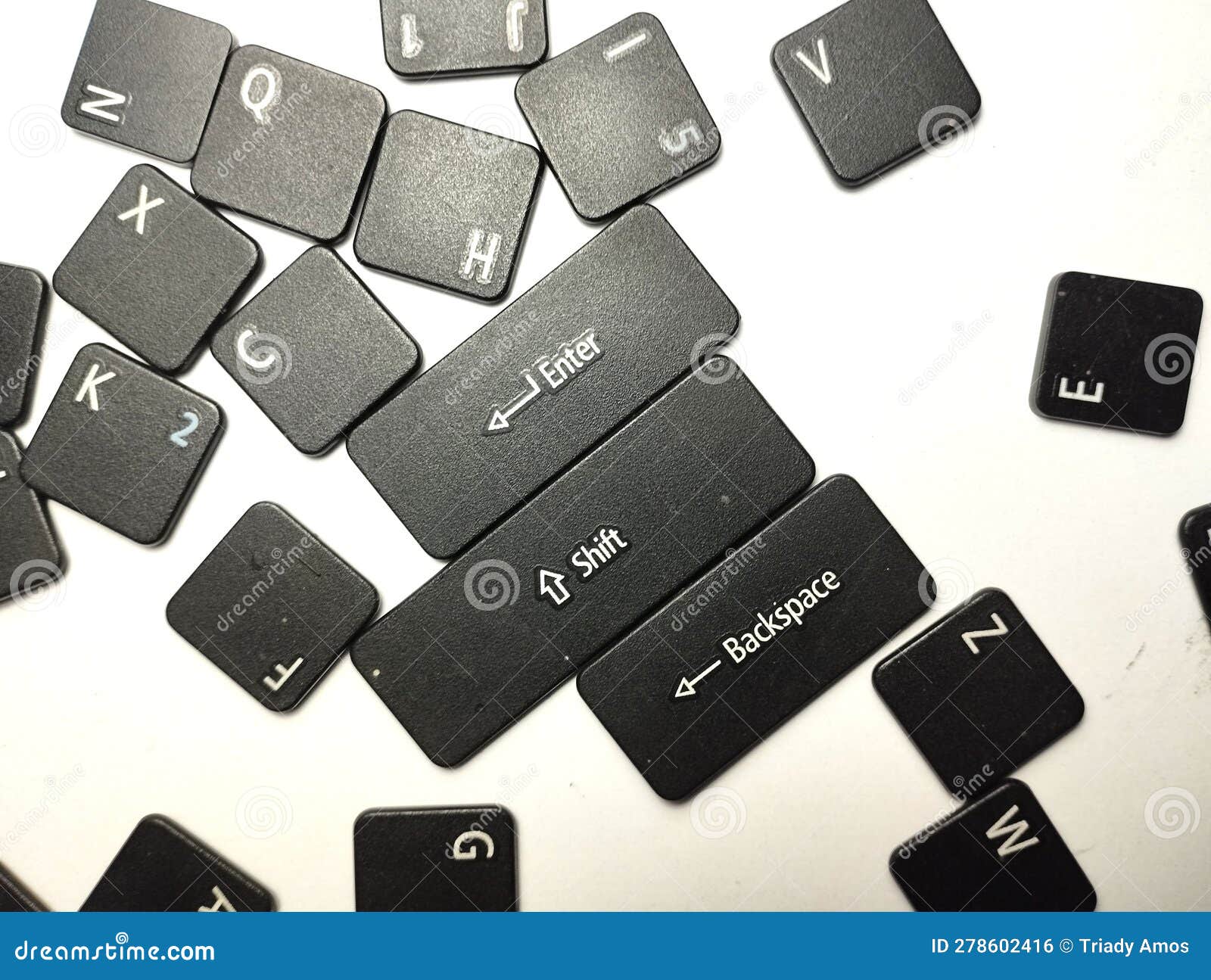 Loosely Scattered Keyboard Keys and Function Keys of a Laptop Computer ...