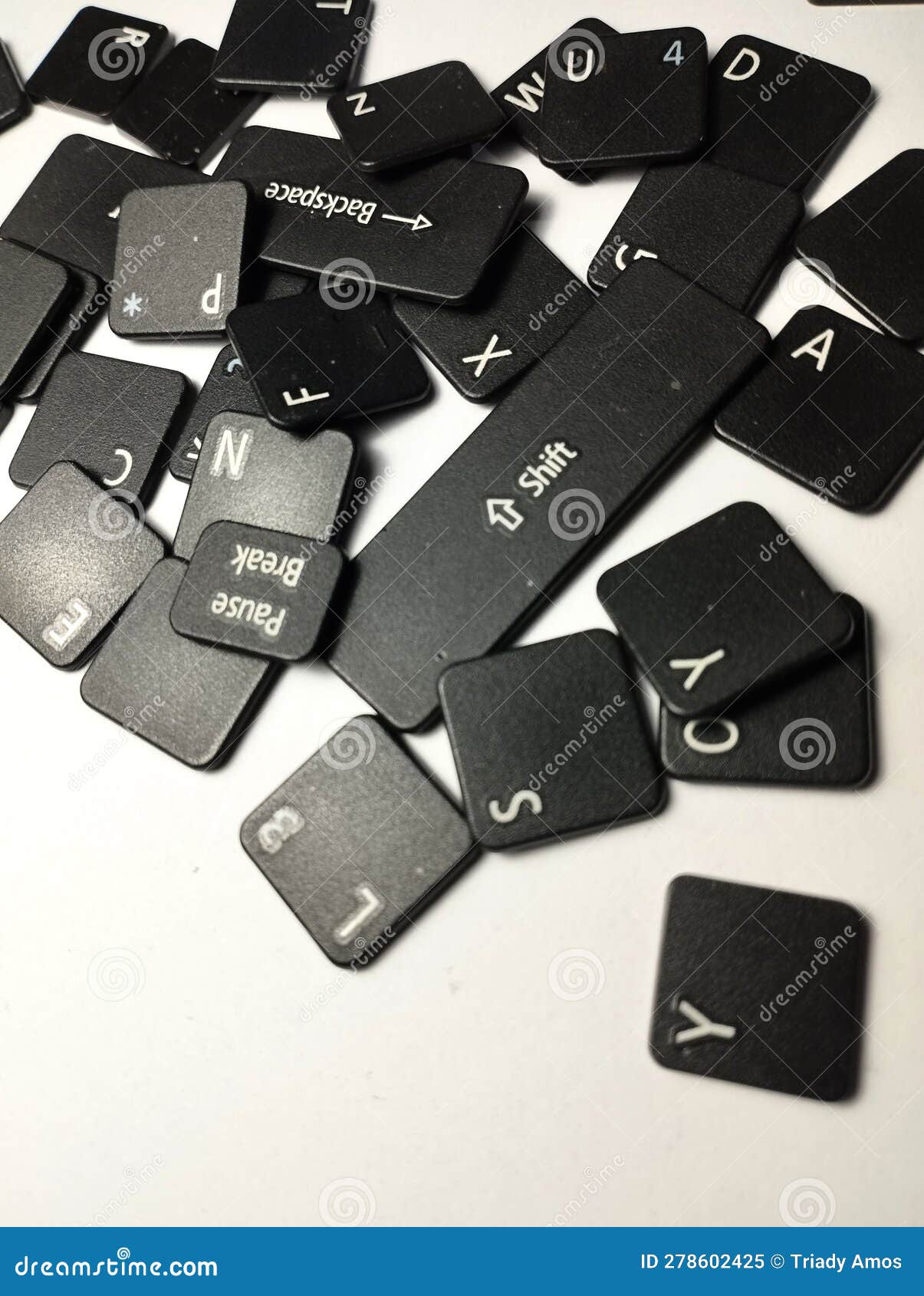 Loosely Scattered Keyboard Keys and Function Keys of a Laptop Computer ...