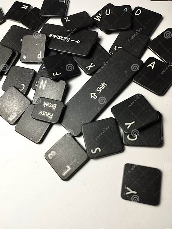 Loosely Scattered Keyboard Keys and Function Keys of a Laptop Computer ...