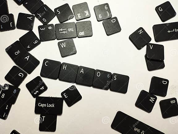 Loosely Scattered Keyboard Keys and Function Keys of a Laptop Computer ...