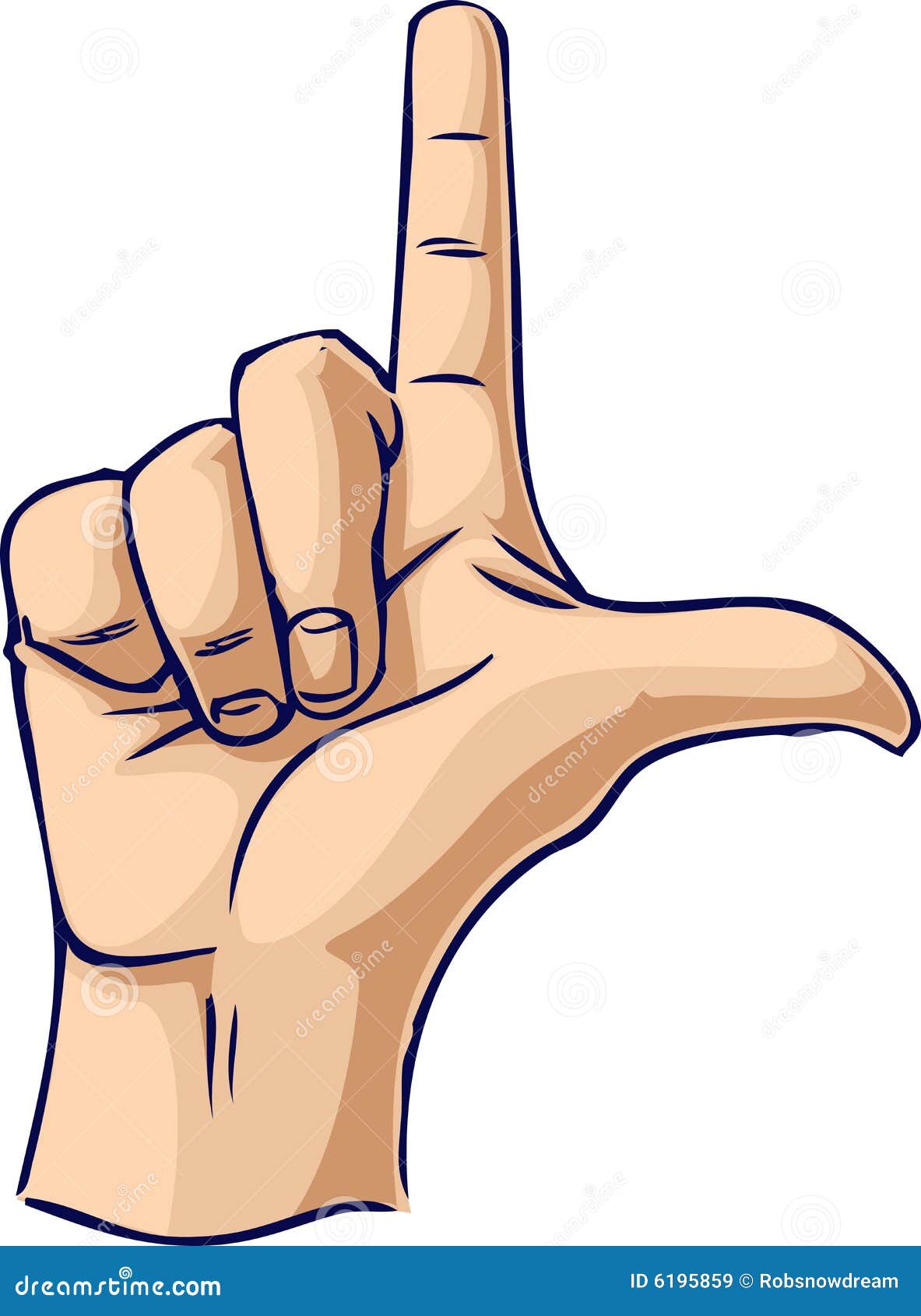 Looser hand gesture stock vector. Illustration of icon - 6195859