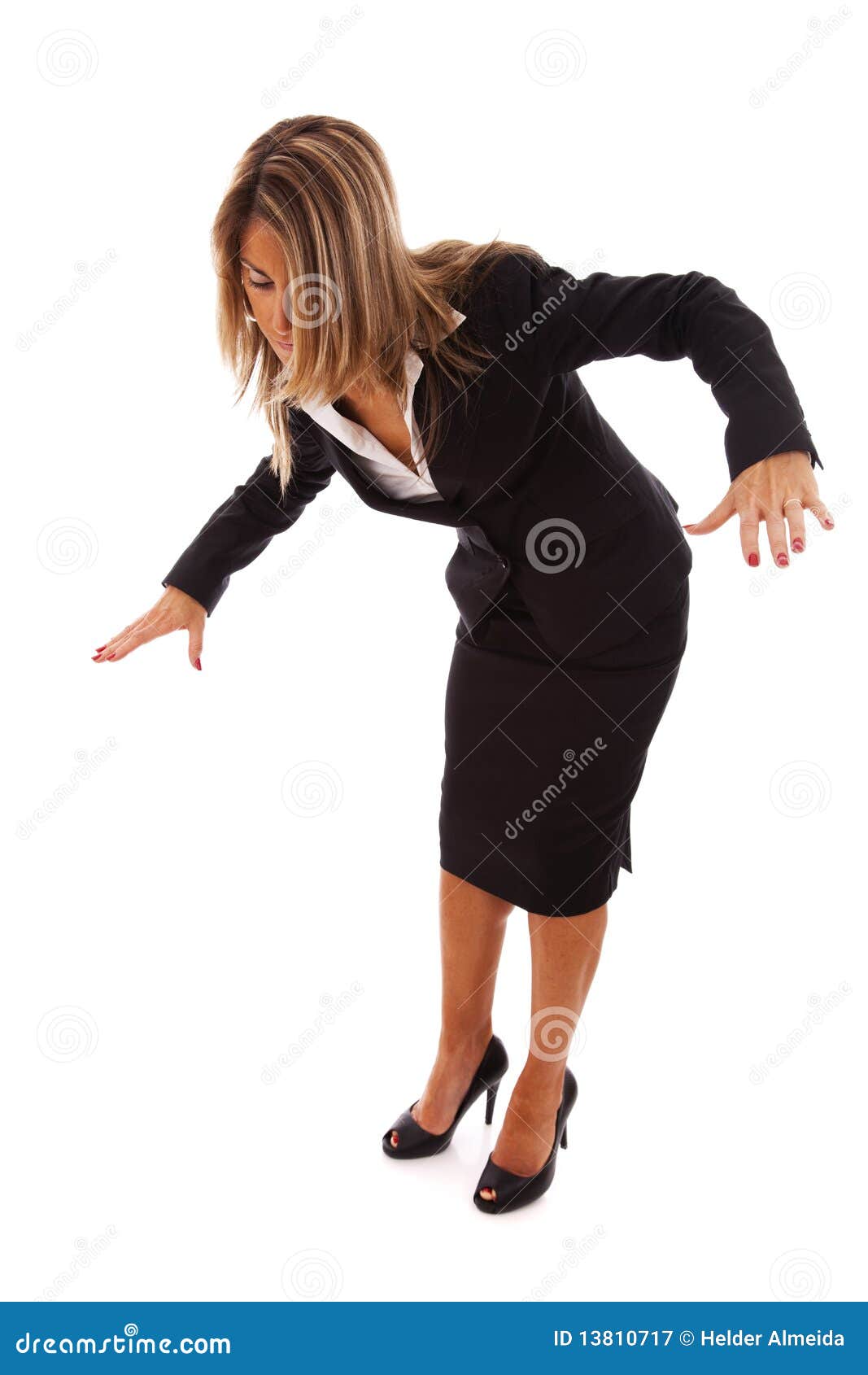 Loosing her balance stock image. Image of peeking, danger - 13810717