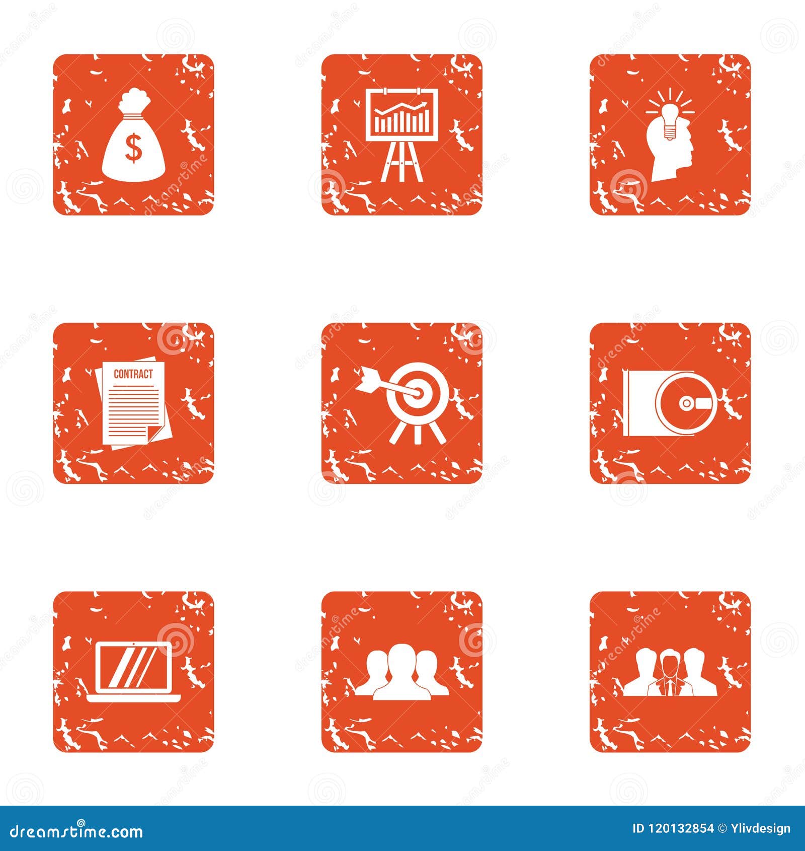 Loot Icons Set, Grunge Style Stock Vector - Illustration of building ...