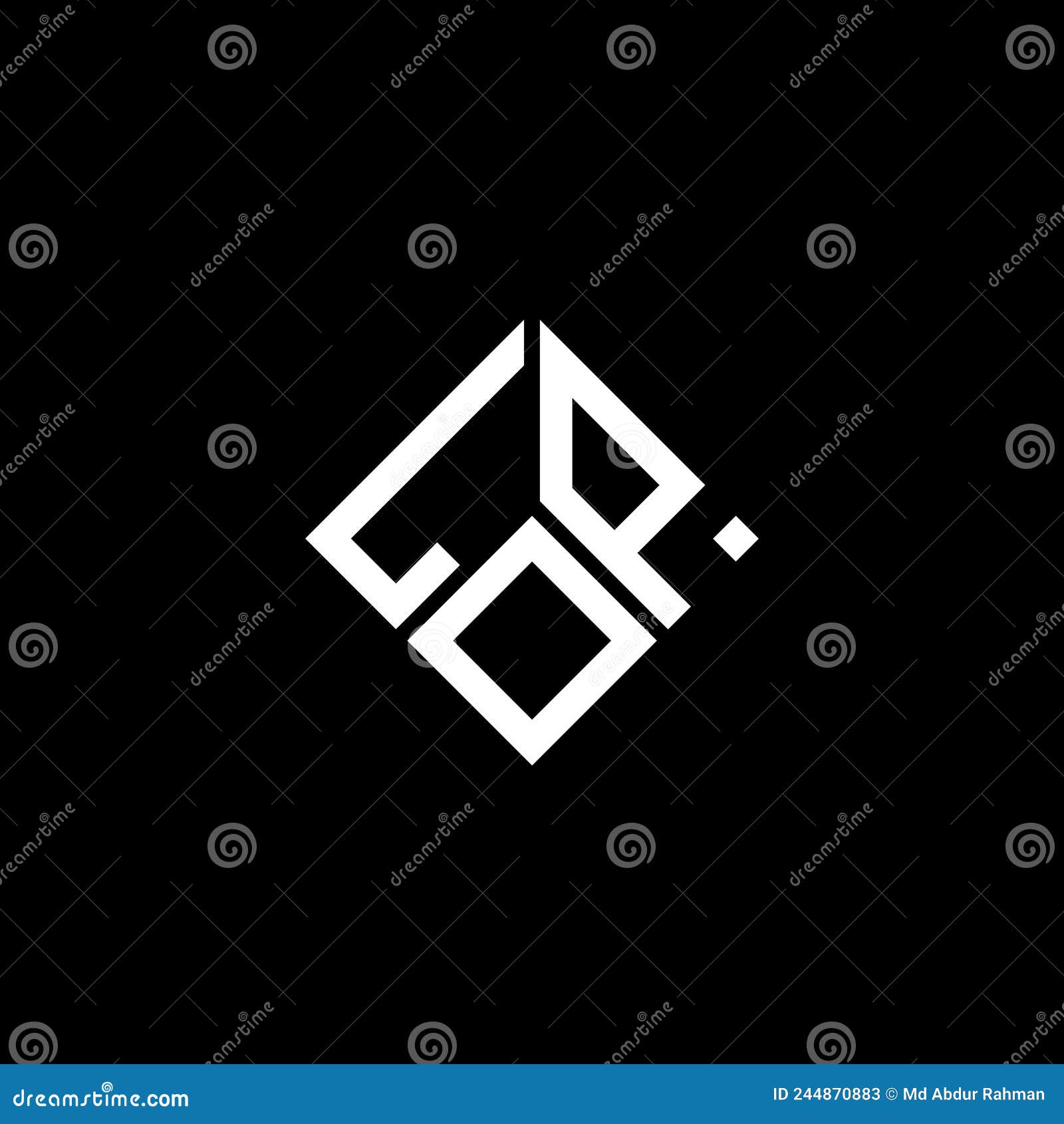 LOP Letter Logo Design on Black Background. LOP Creative Initials ...