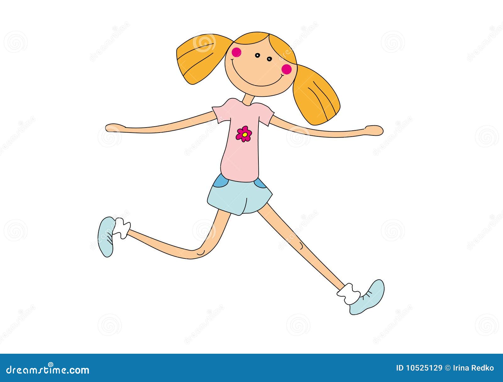 Lopend meisje stock illustratie. Illustration of leuk - 10525129
