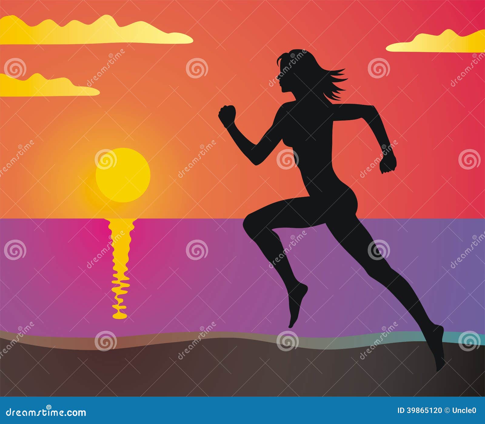 Lopend meisje vector illustratie. Illustration of motie - 39865120