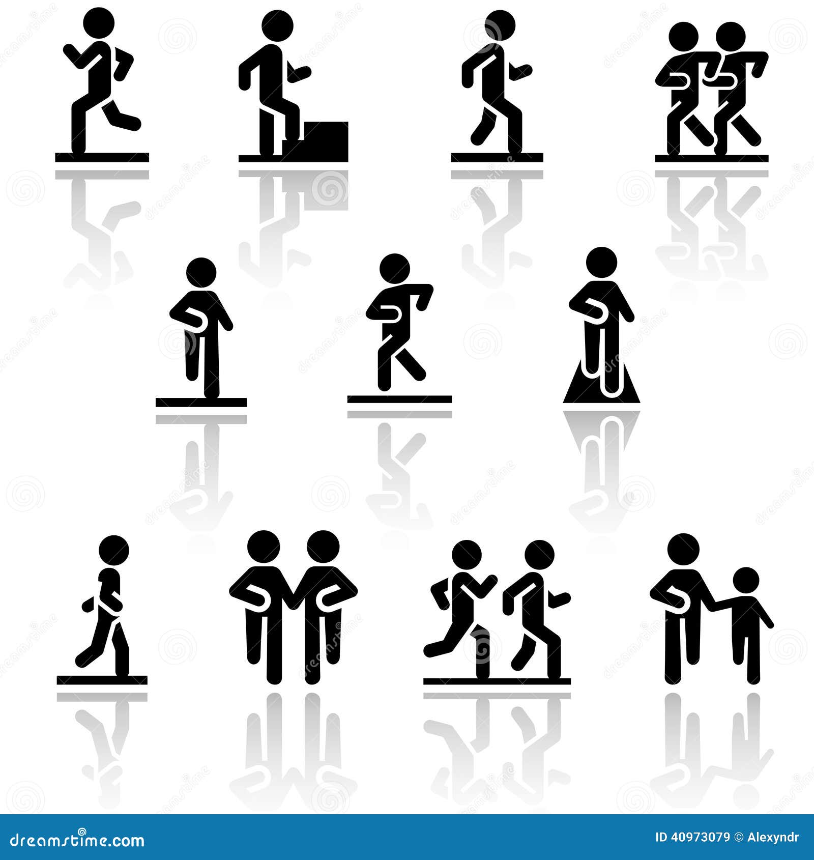 Lopend Vector Geplaatste Pictogrammen EPS10 Vector Illustratie ...