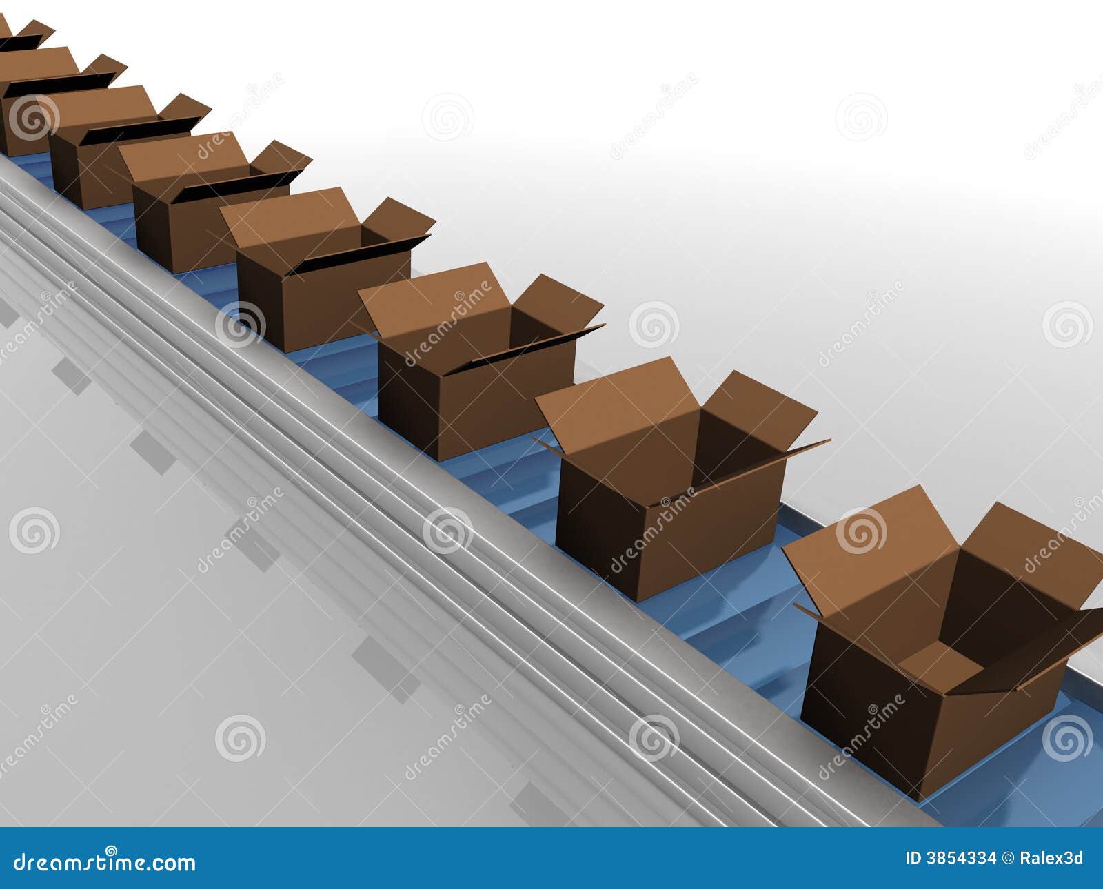 Lopende Band Met Open Dozen Stock Illustratie - Illustration of kader ...