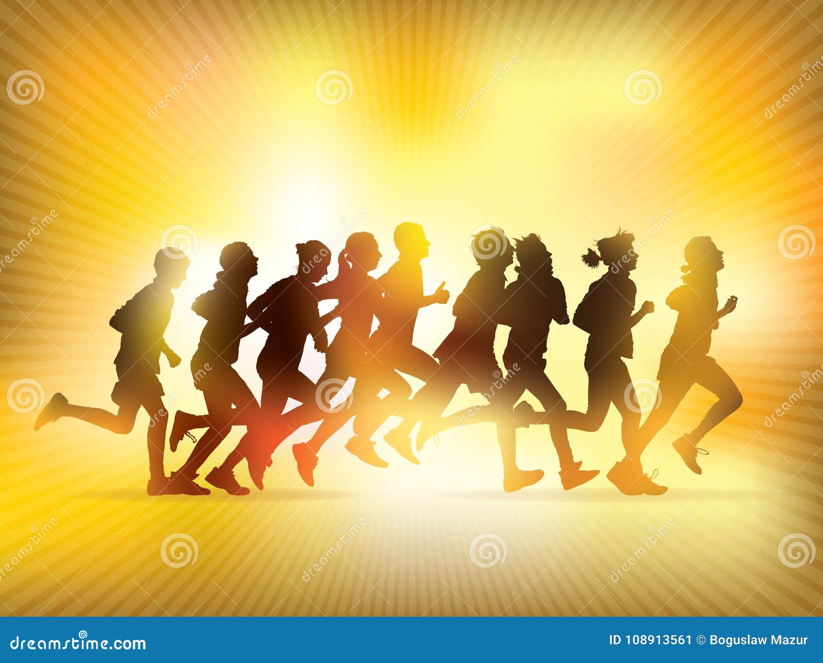 Lopende mensen vector illustratie. Illustration of nieuw - 108913561