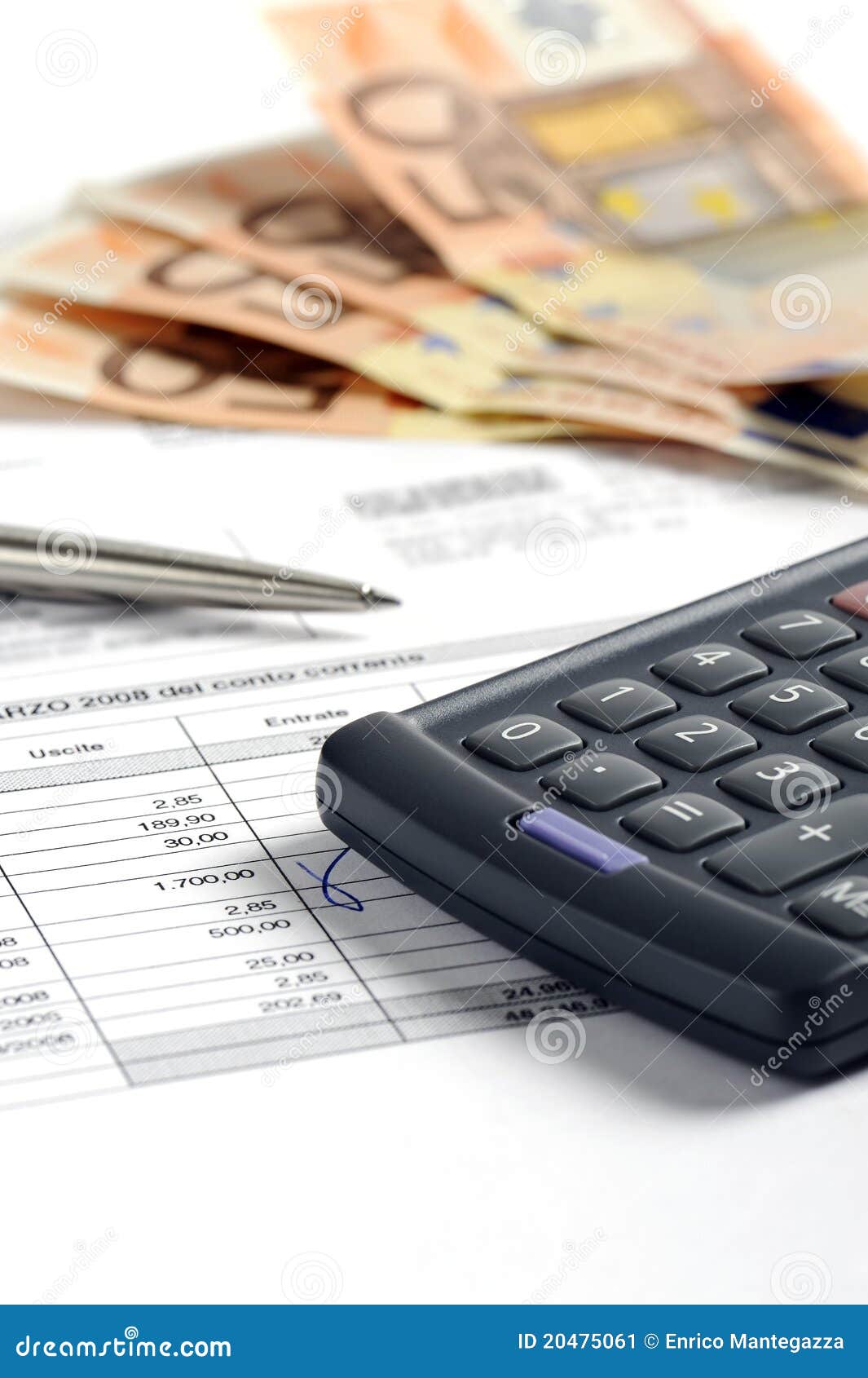 Lopende rekening stock afbeelding. Image of document - 20475061